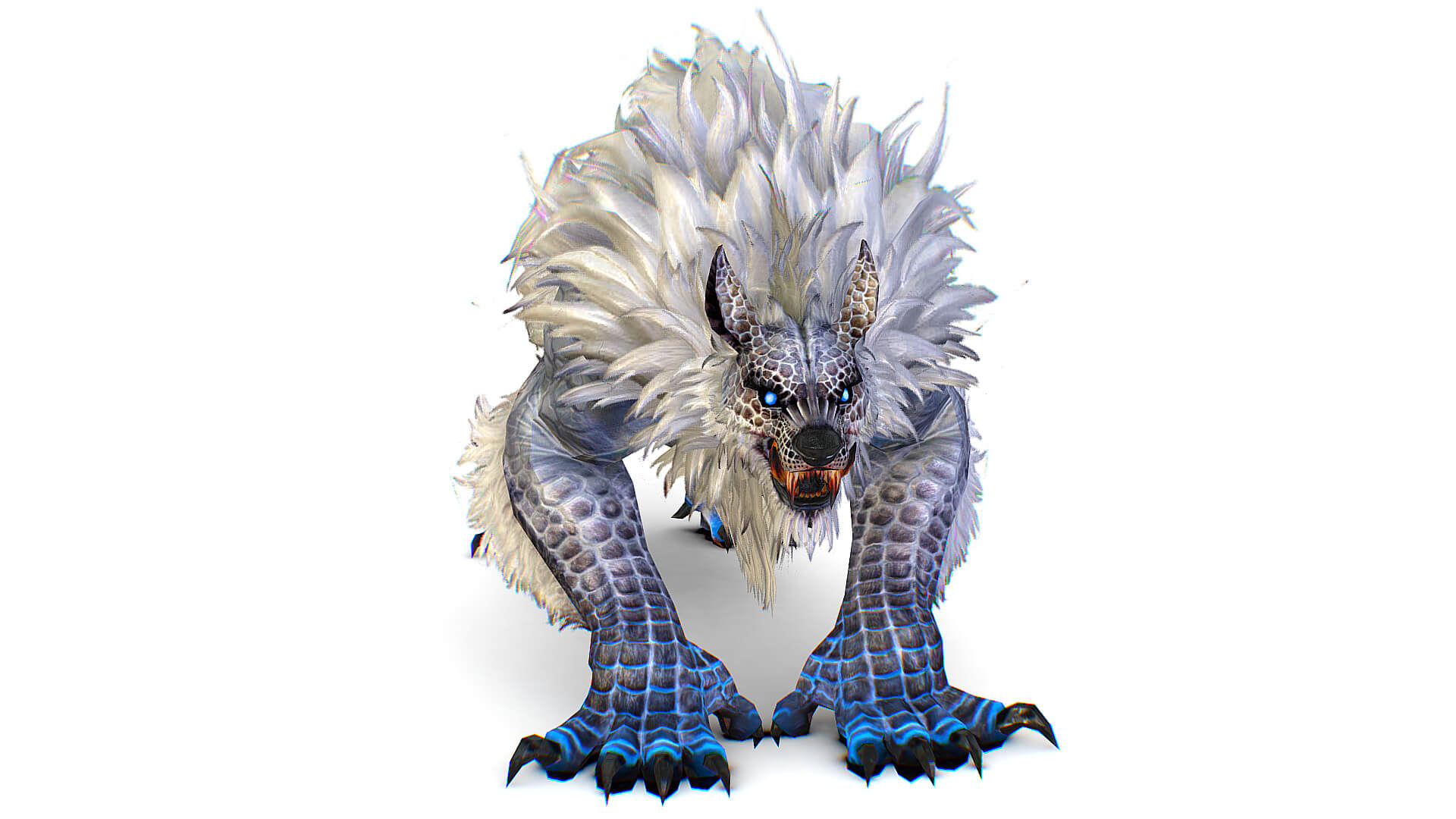 White Giant Werewolf Wolf Winter Animal Wolves Monster - 3D Model by ...