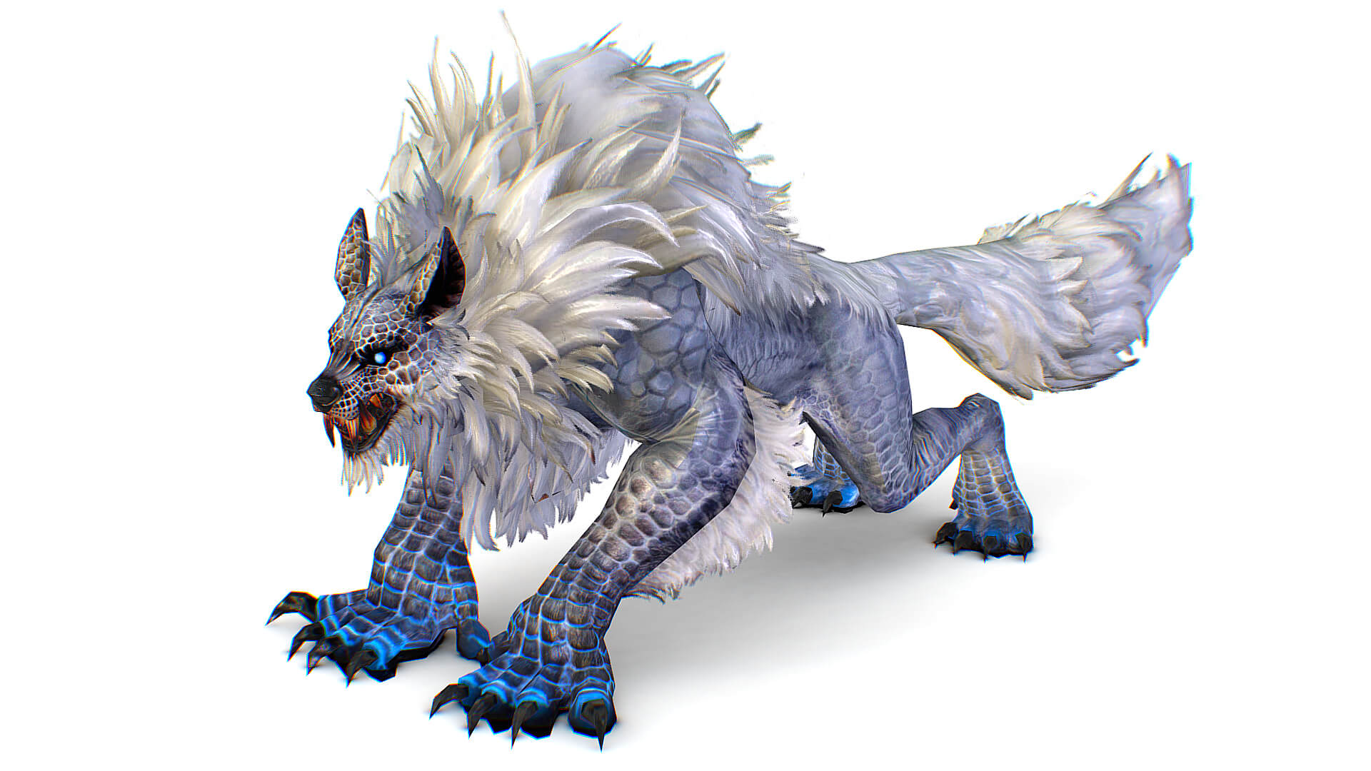 White Giant Werewolf Wolf Winter Animal Wolves Monster - 3D Model by ...