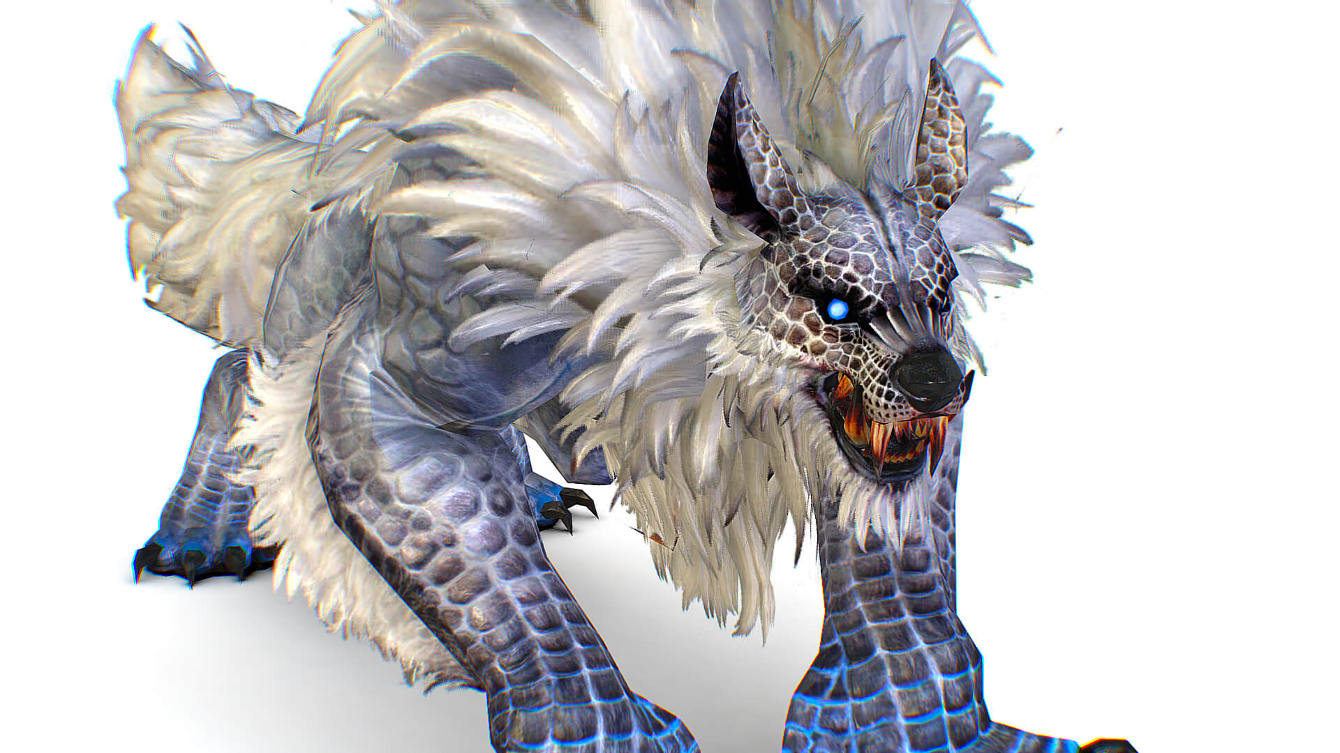 White Giant Werewolf Wolf Winter Animal Wolves Monster - 3D Model by ...