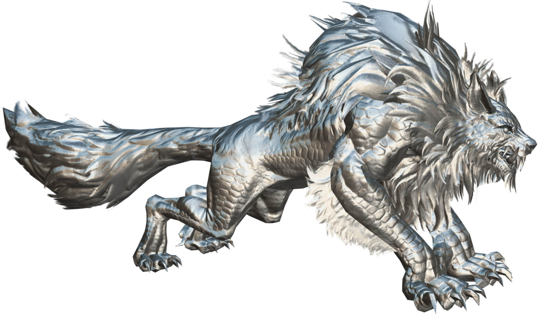 White Giant Werewolf Wolf Winter Animal Wolves Monster - 3D Model by ...