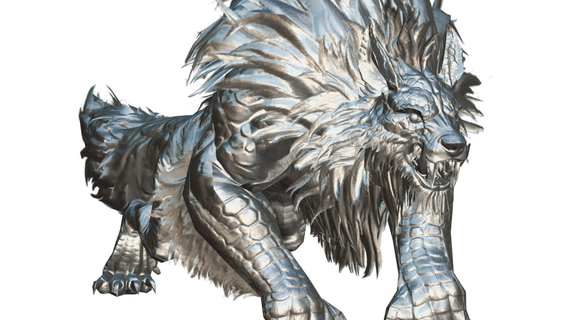 White Giant Werewolf Wolf Winter Animal Wolves Monster - 3D Model by ...