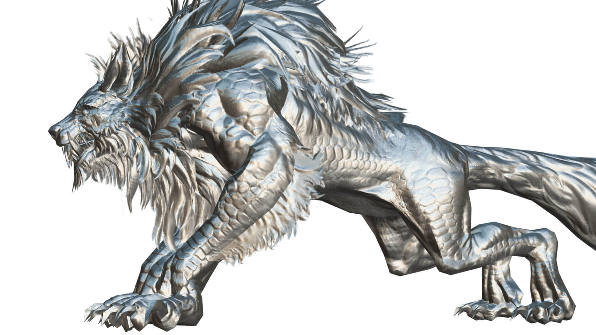 White Giant Werewolf Wolf Winter Animal Wolves Monster - 3D Model by ...