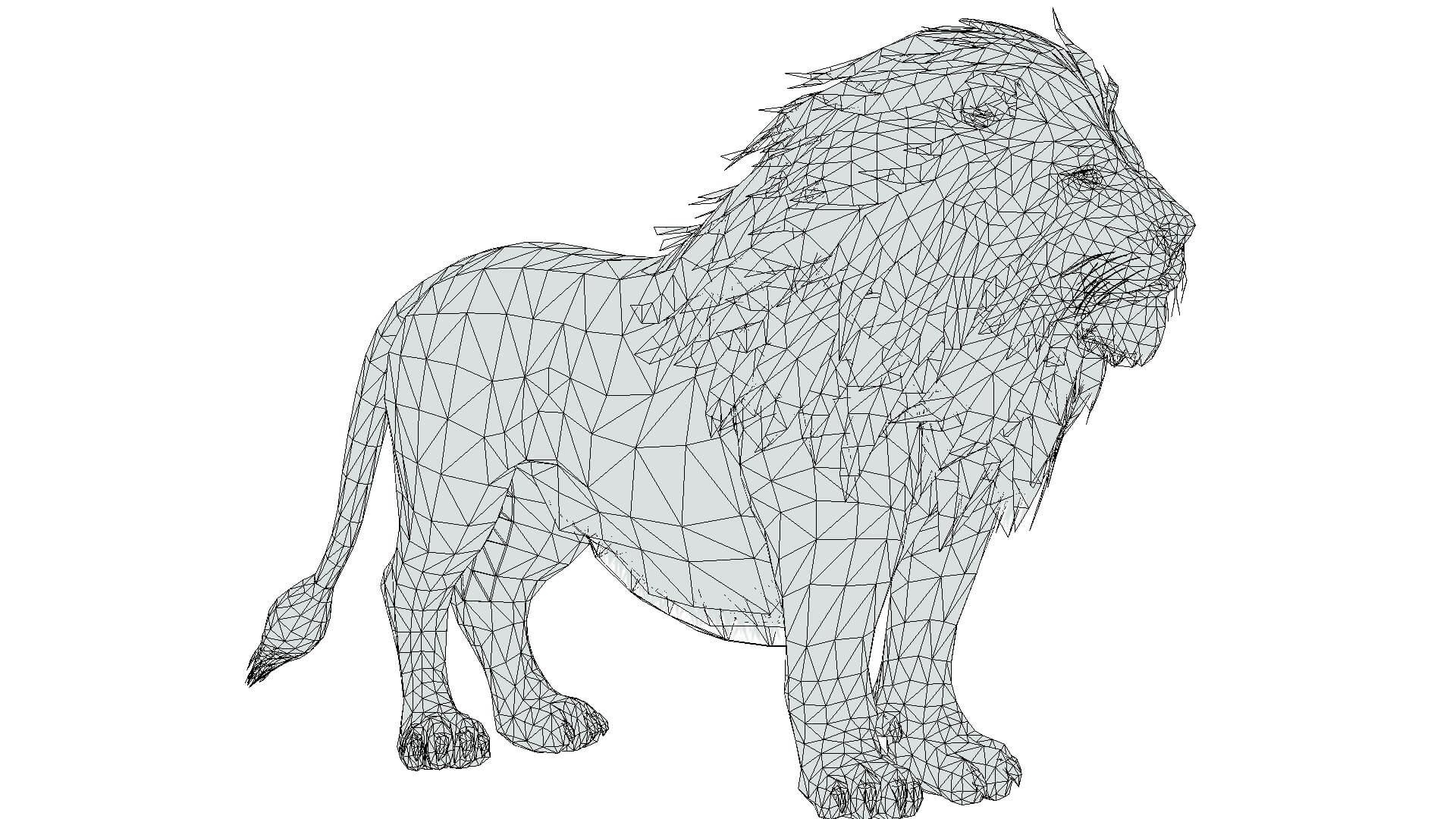 White Lion King Big Wild Cat Animal Mammal Panthera - 3D Model by ...