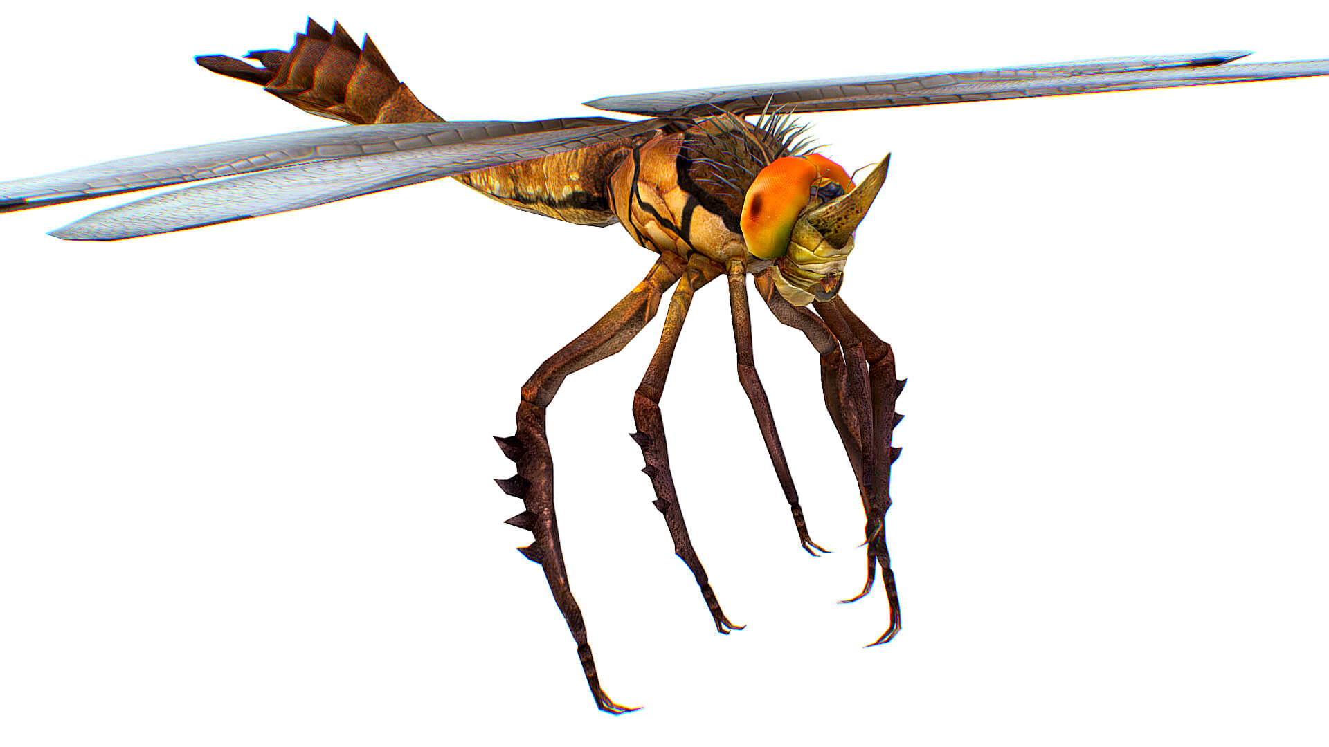 Yellow Dragonfly Damselfly Insect Zygoptera Animal - 3D Model by LiveBook3D