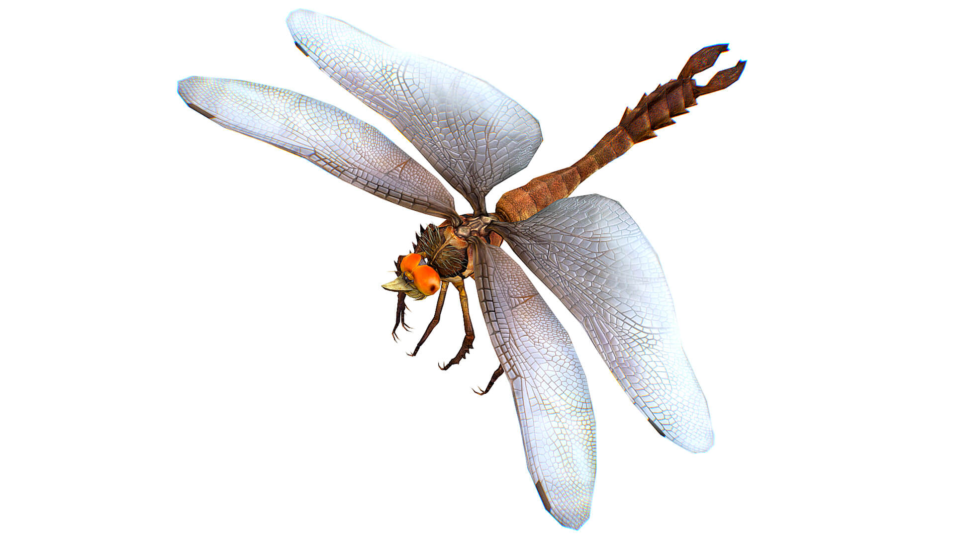 Yellow Dragonfly Damselfly Insect Zygoptera Animal - 3D Model by LiveBook3D