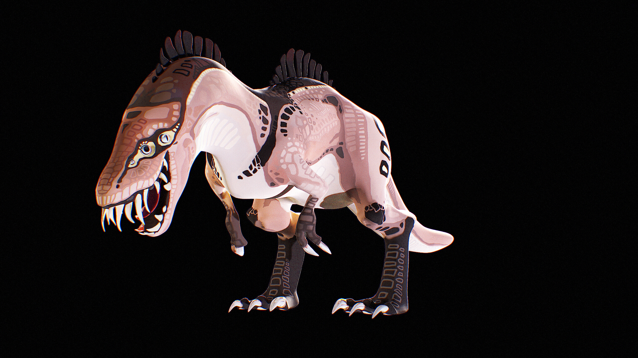 Alien Dinosaur Cartoon Game Ready - 3D Model by Locus Models