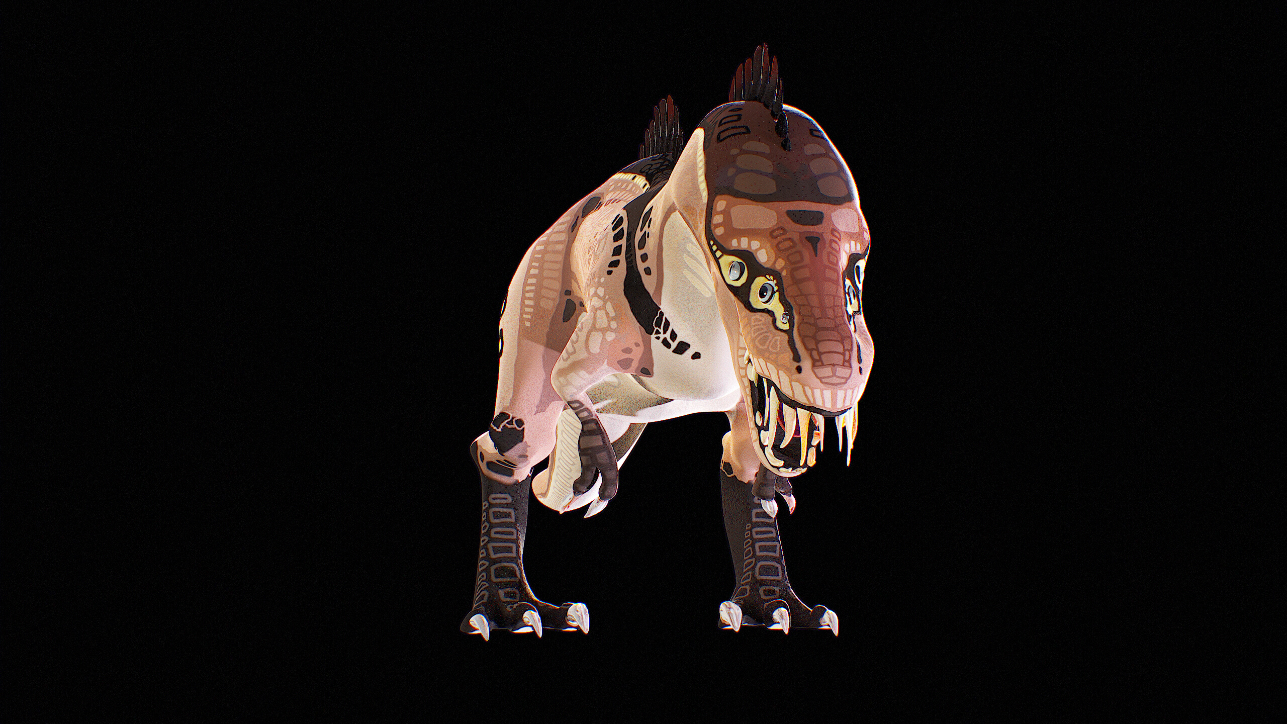 Alien Dinosaur Cartoon Game Ready - 3D Model by Locus Models