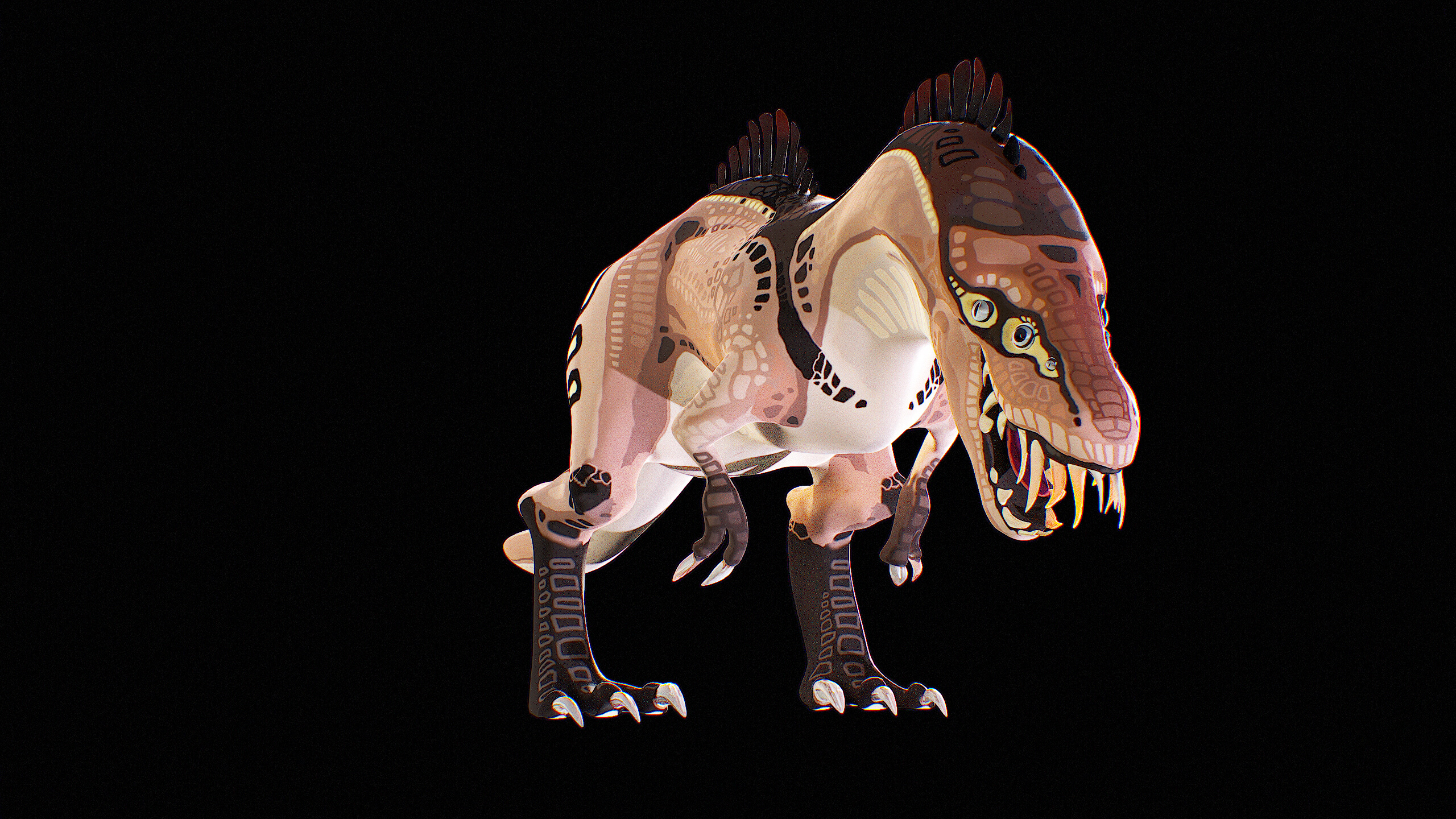 Alien Dinosaur Cartoon Game Ready - 3D Model by Locus Models