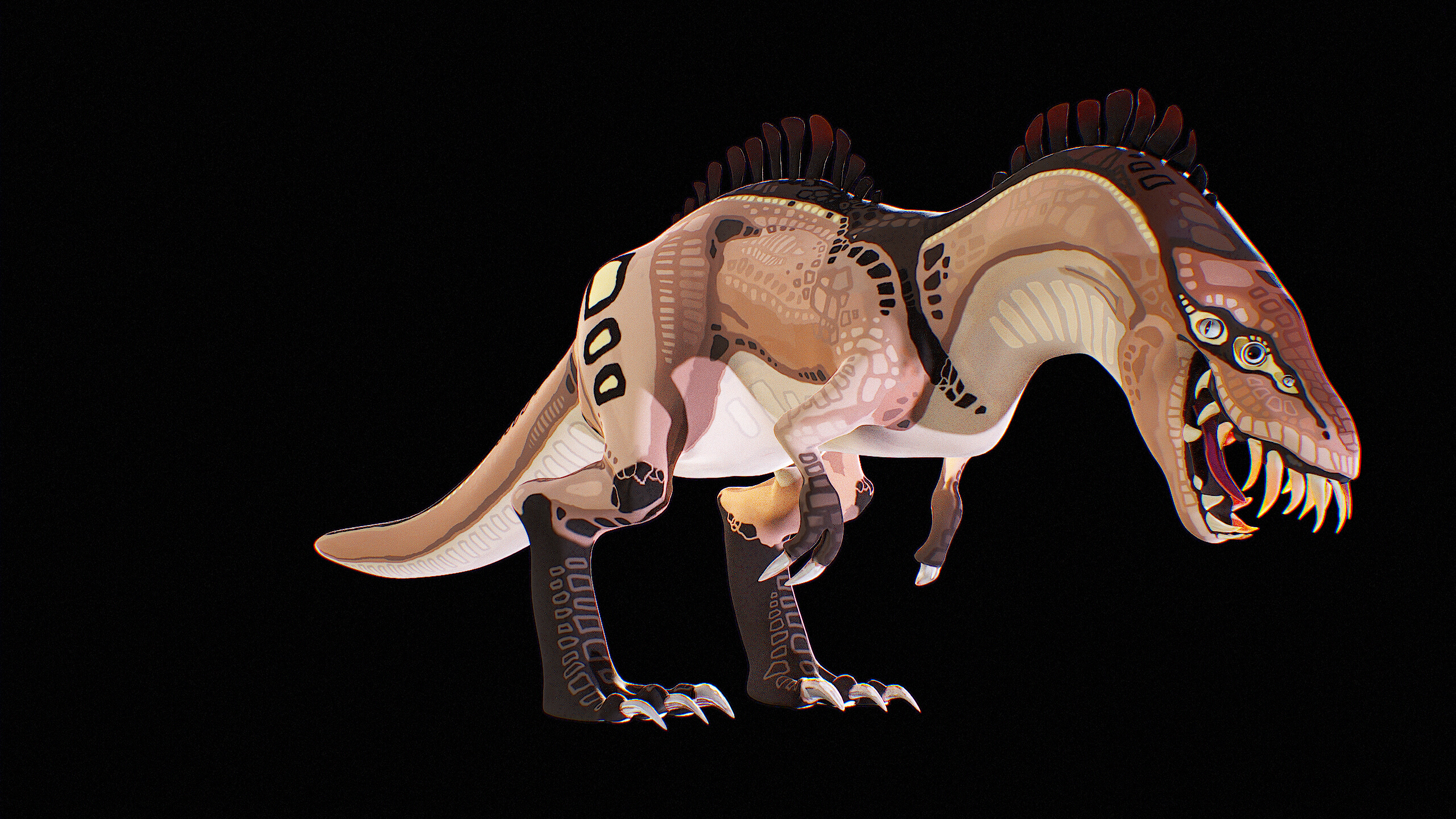 Alien Dinosaur Cartoon Game Ready - 3D Model by Locus Models