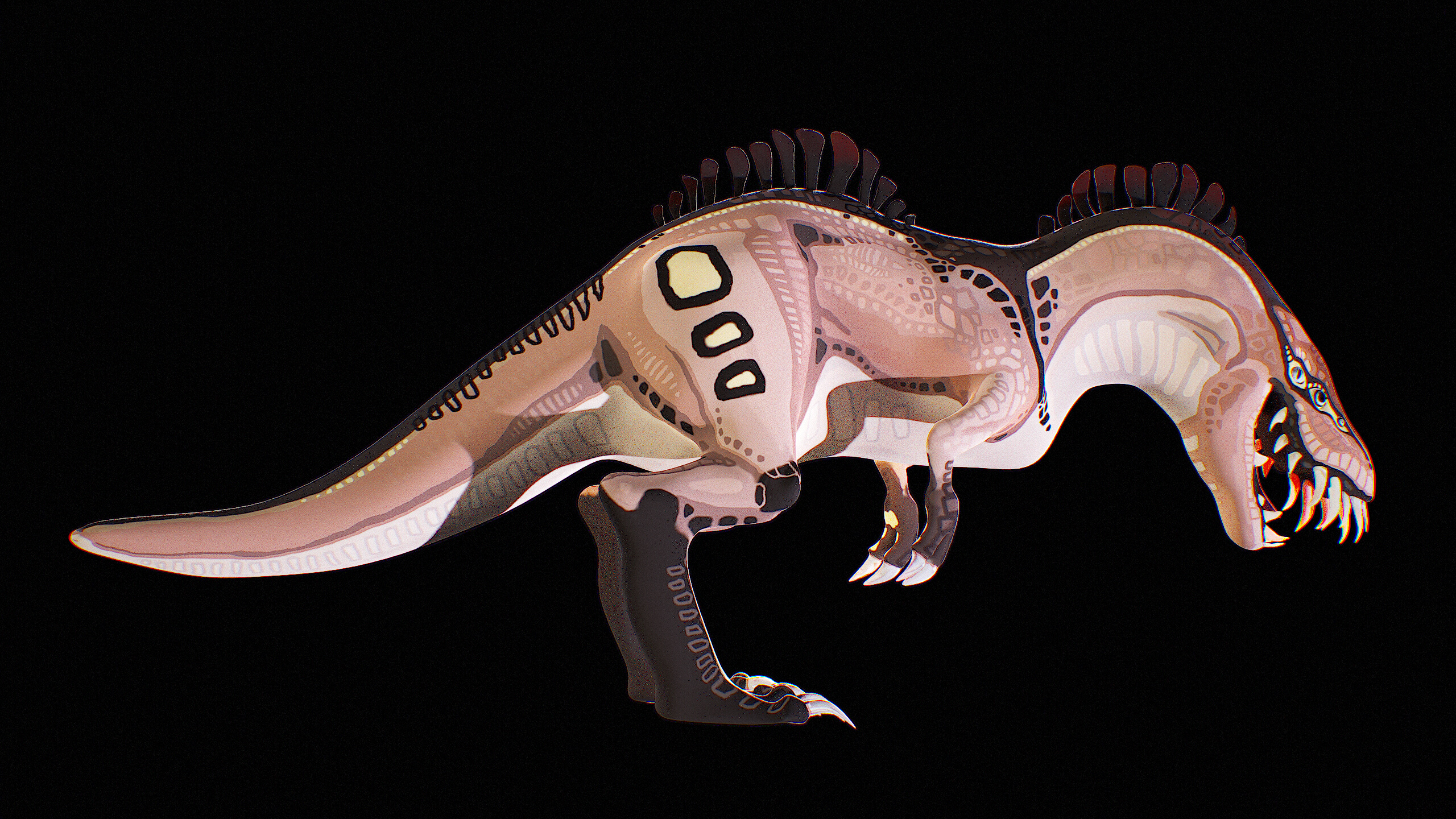 Alien Dinosaur Cartoon Game Ready - 3D Model by Locus Models