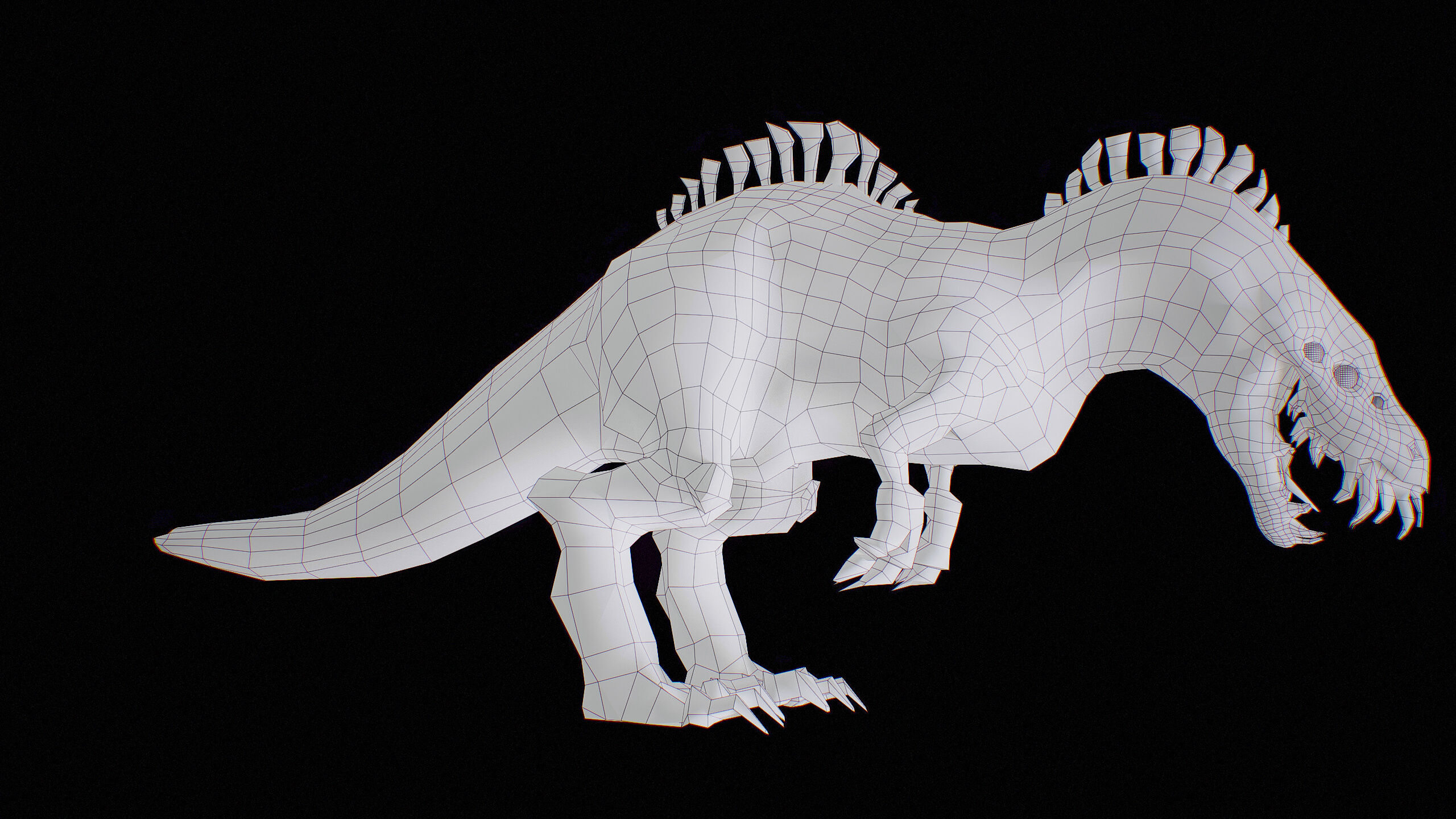 Alien Dinosaur Cartoon Game Ready - 3D Model by Locus Models