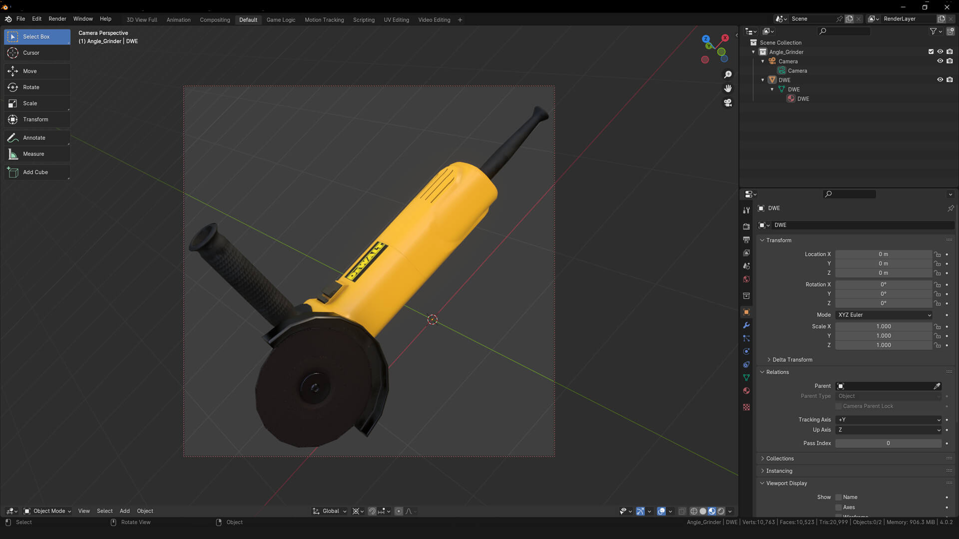 Angle Grinder Game Ready PBR - 3D Model by Locus Models