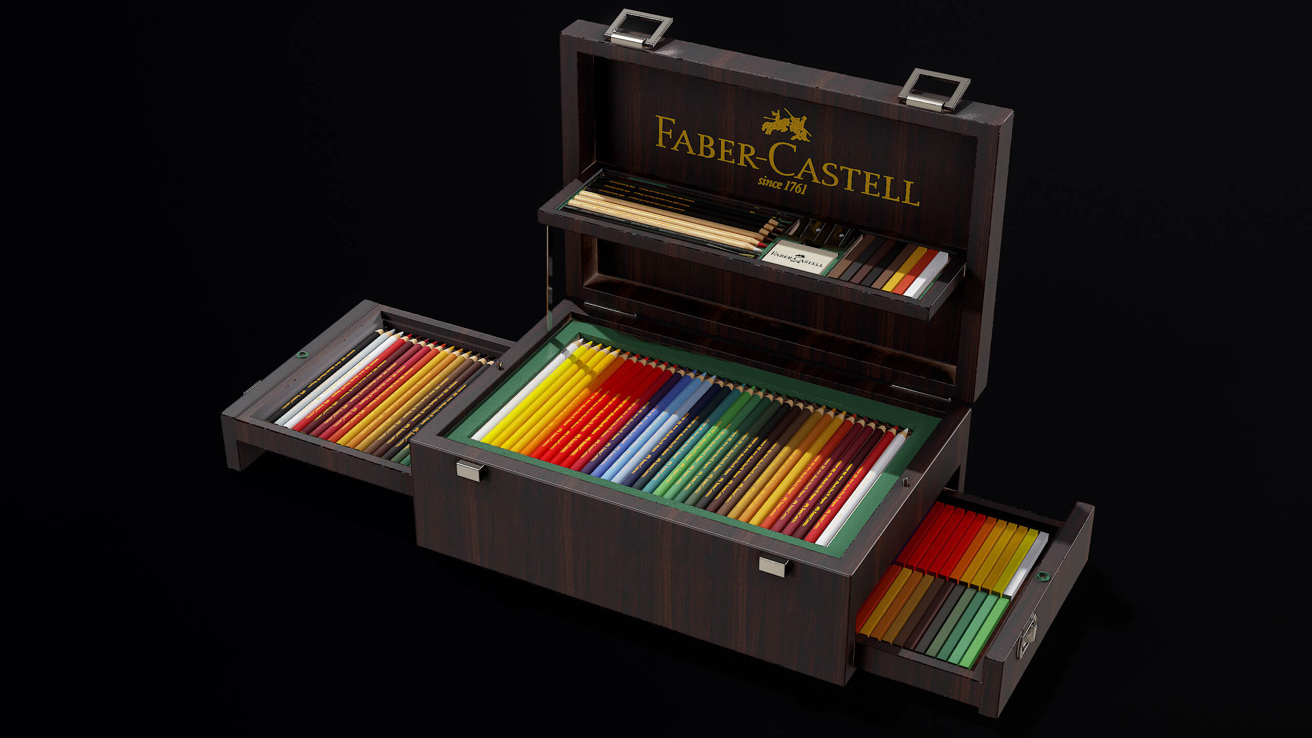 Art Set Faber Castell PBR - 3D Model by Locus Models