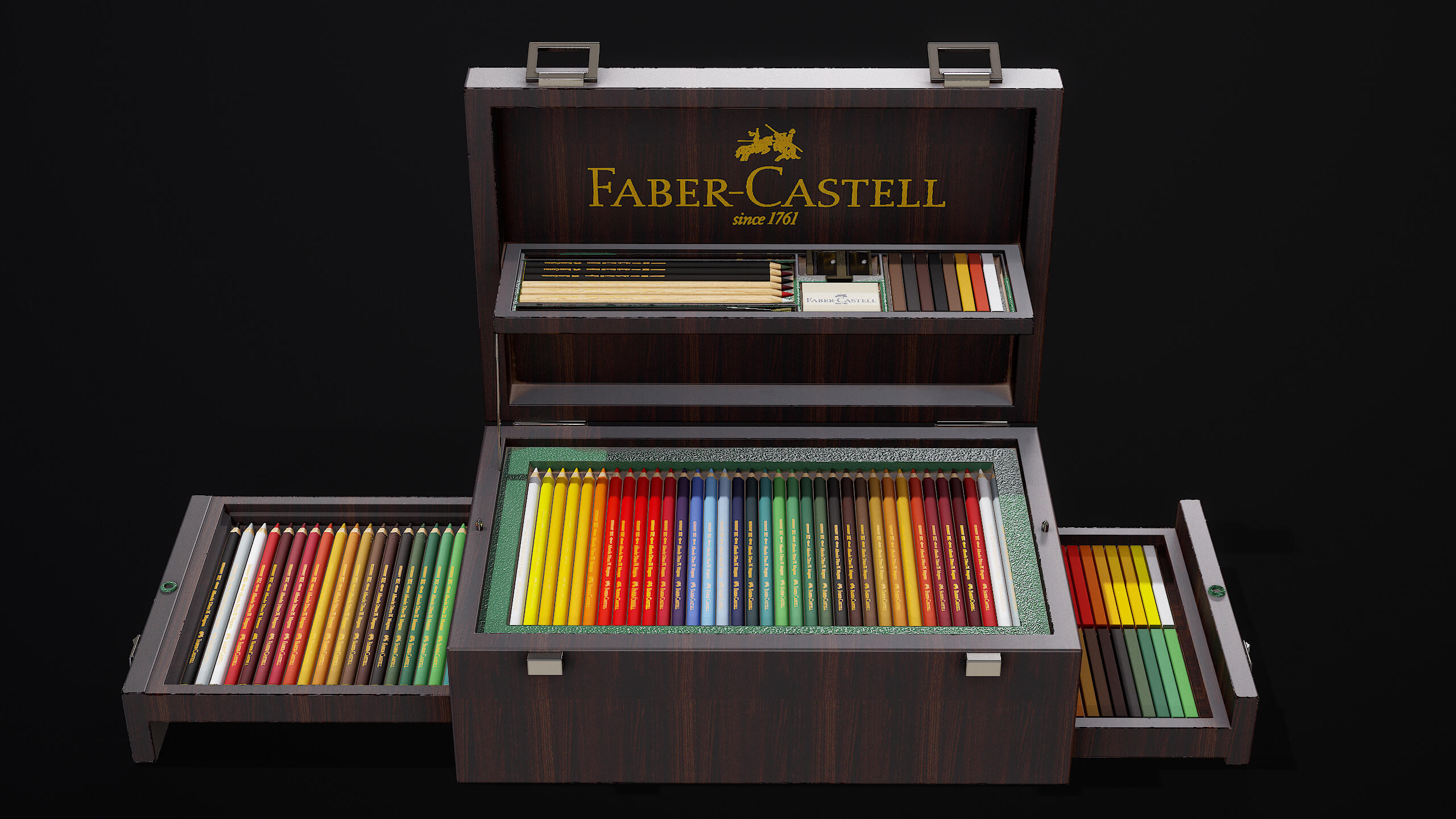 Art Set Faber Castell PBR - 3D Model by Locus Models