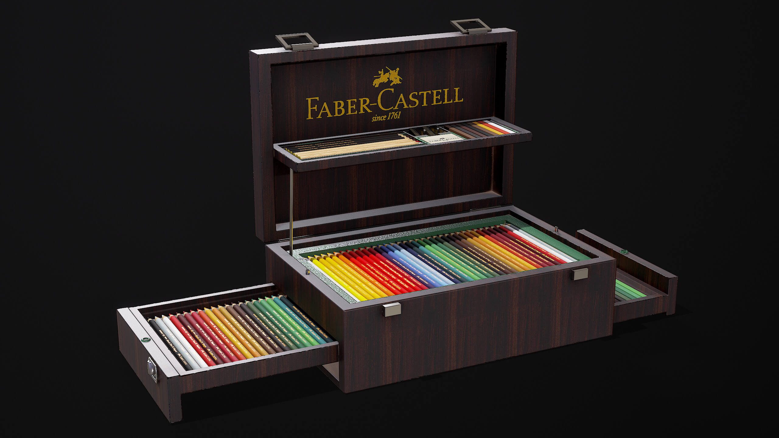 Art Set Faber Castell PBR - 3D Model by Locus Models
