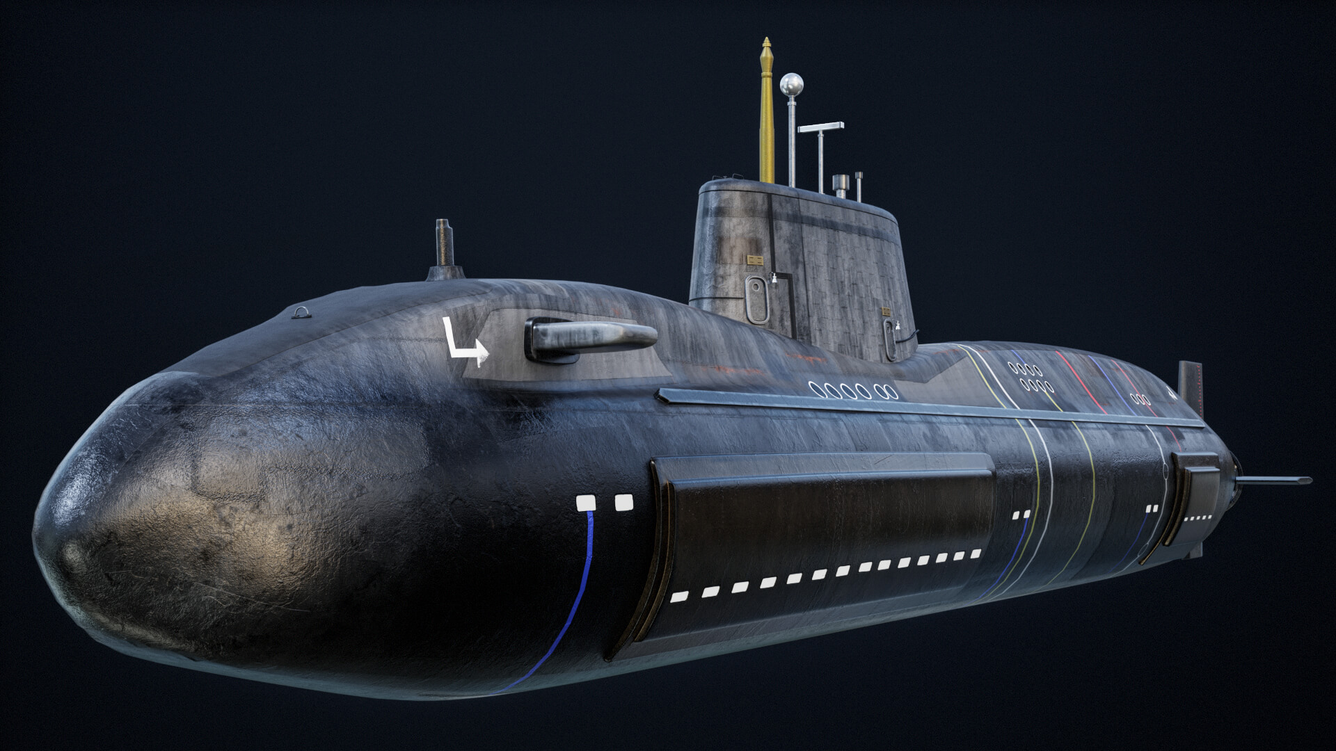 Astute Class Submarine PBR - 3D Model by Locus Models