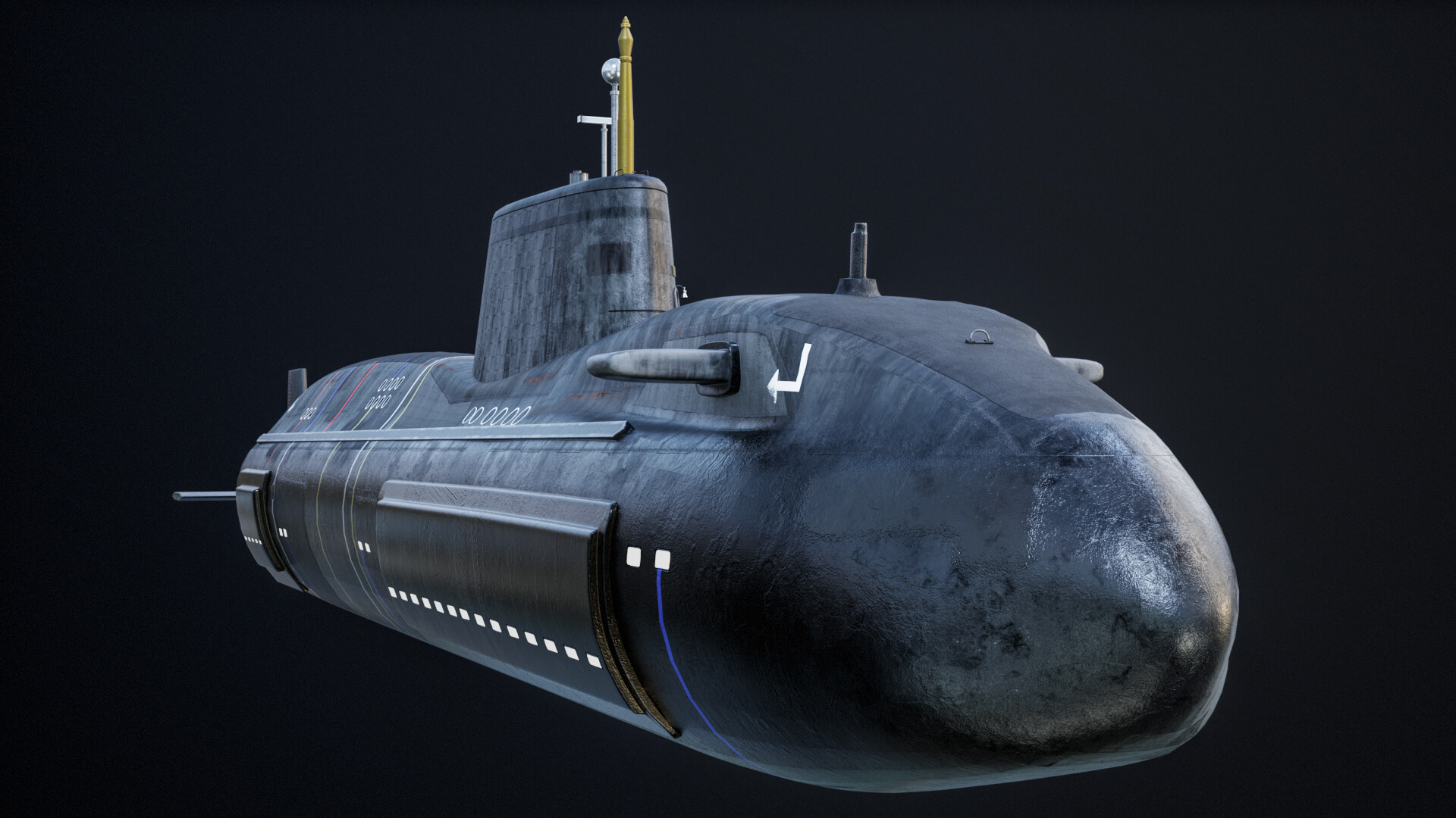 Astute Class Submarine PBR - 3D Model by Locus Models