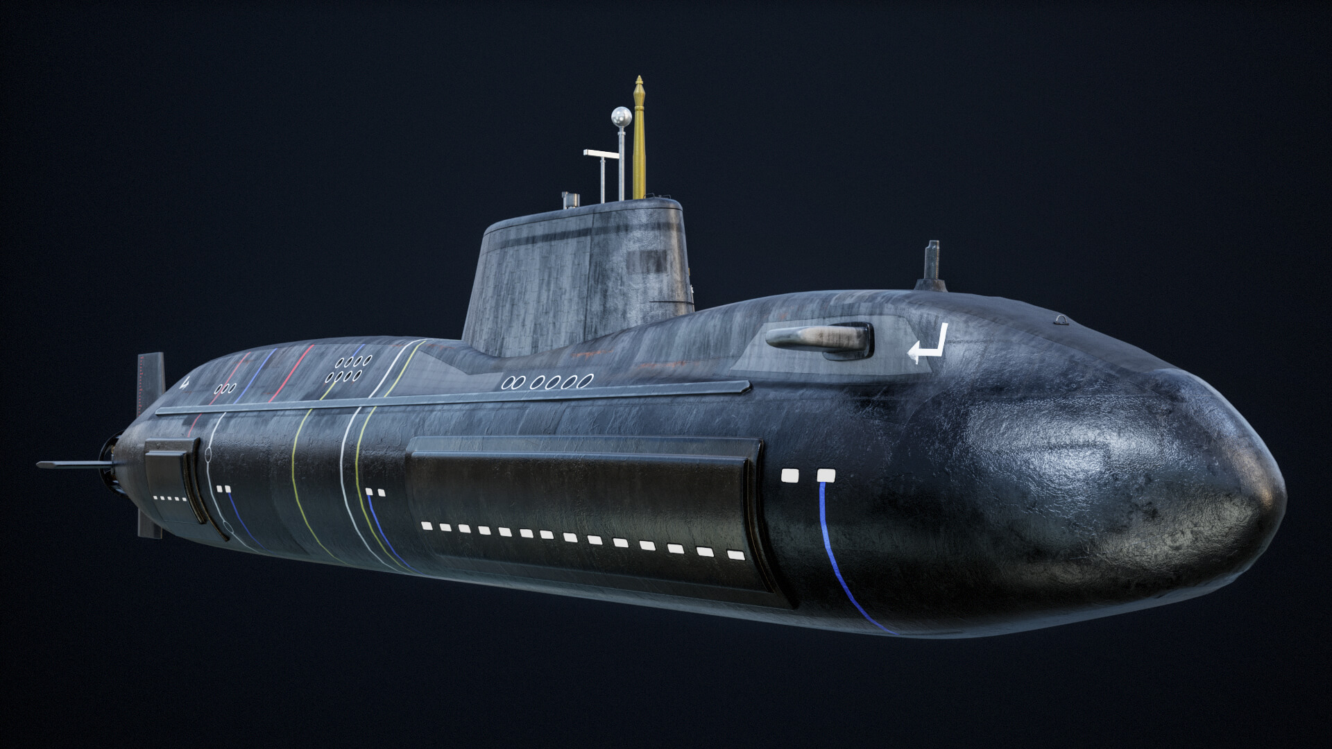 Astute Class Submarine PBR - 3D Model by Locus Models