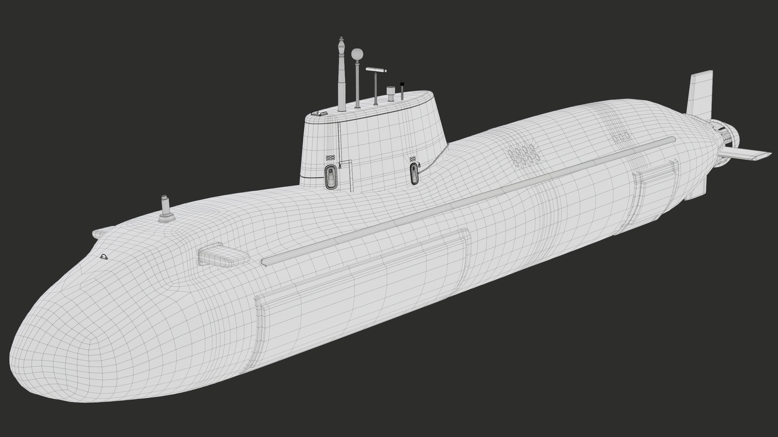 Astute Class Submarine PBR - 3D Model by Locus Models