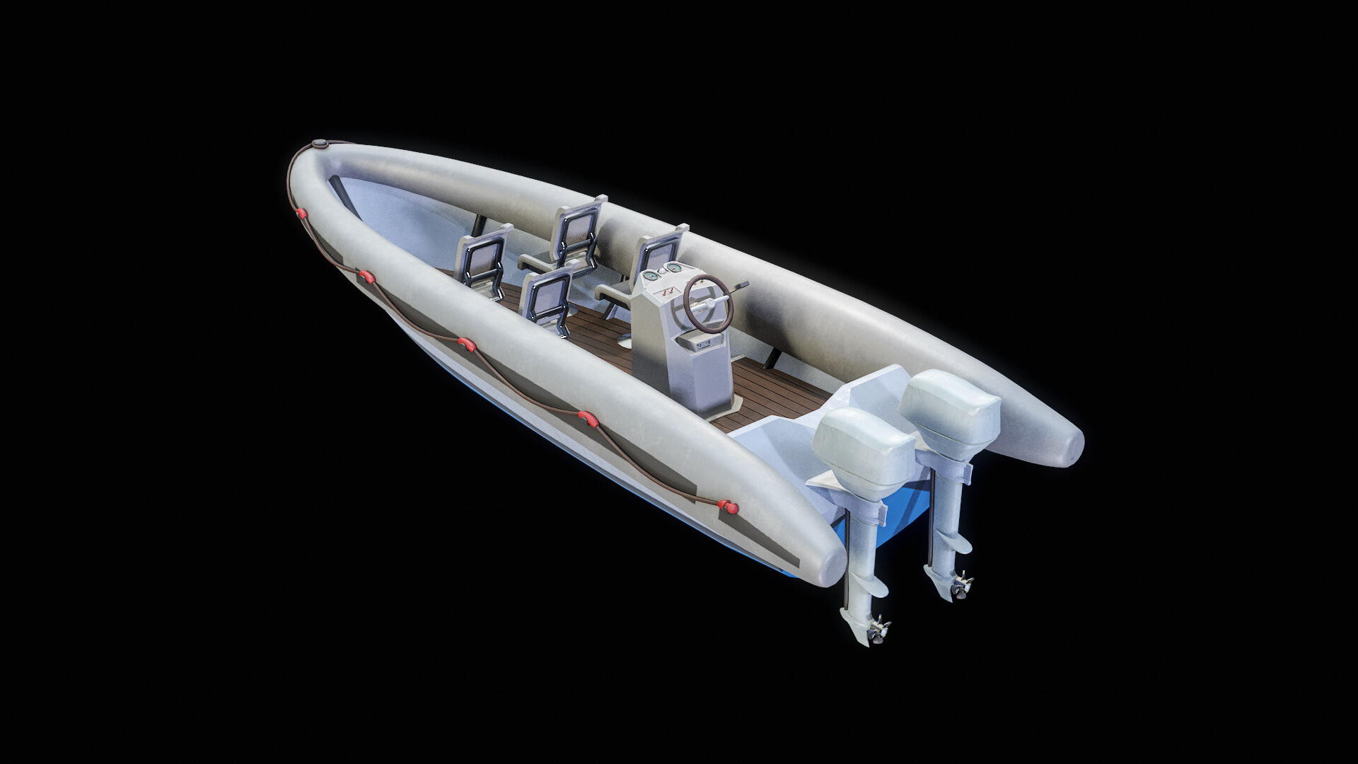 Coastal Guard Inflatable Boat PBR - 3D Model by Locus Models