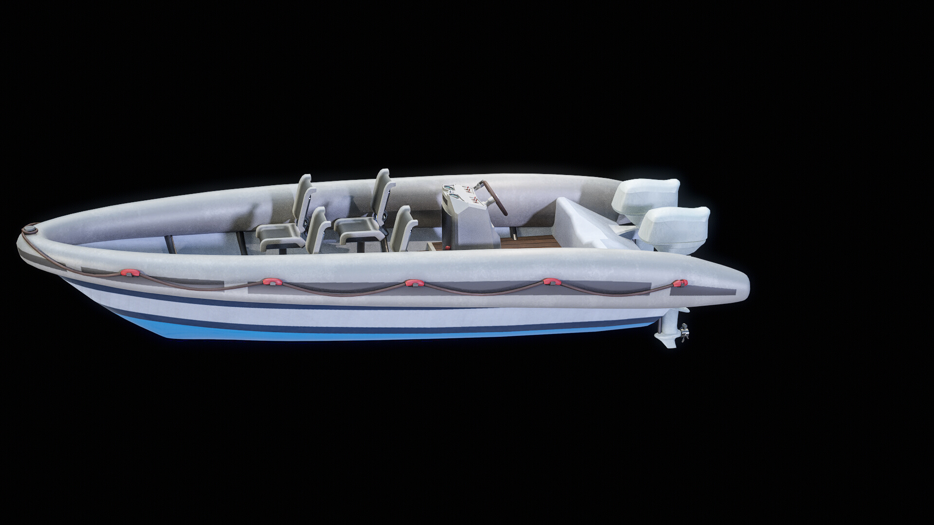 Coastal Guard Inflatable Boat PBR - 3D Model by Locus Models