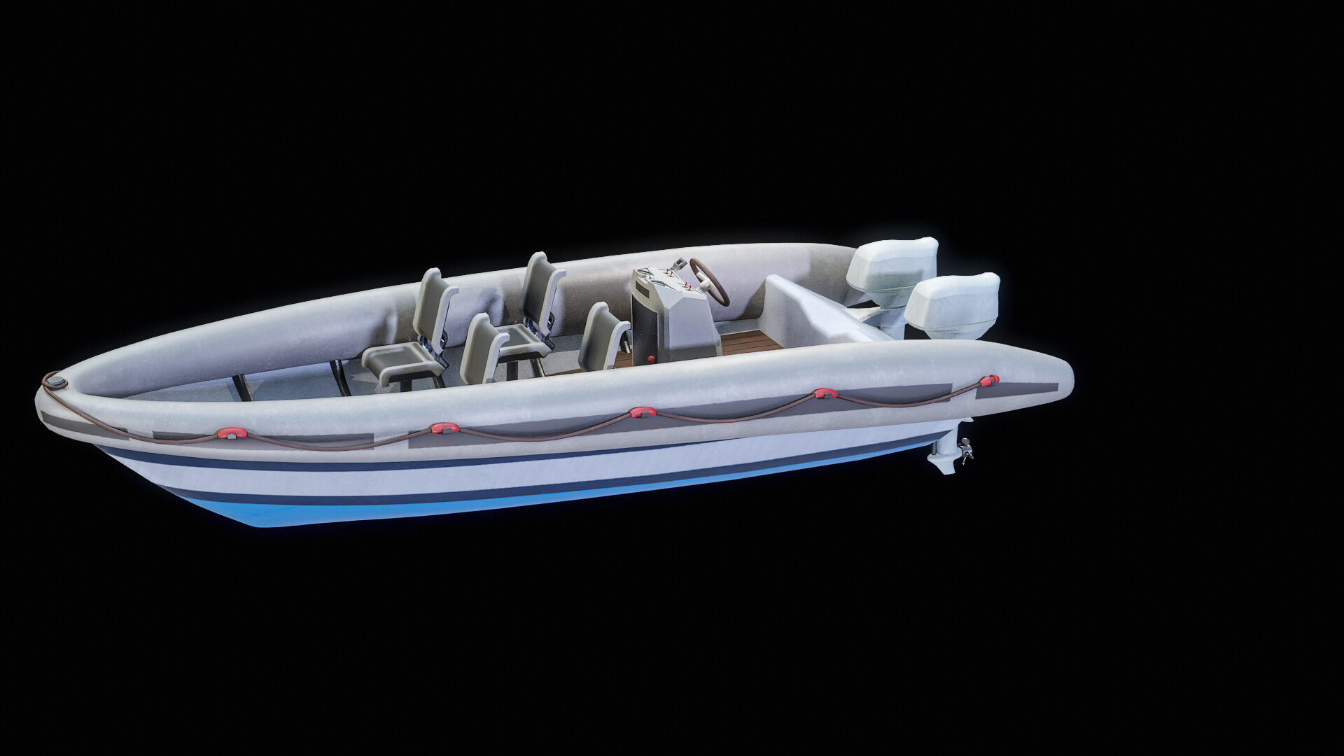 Coastal Guard Inflatable Boat PBR - 3D Model by Locus Models
