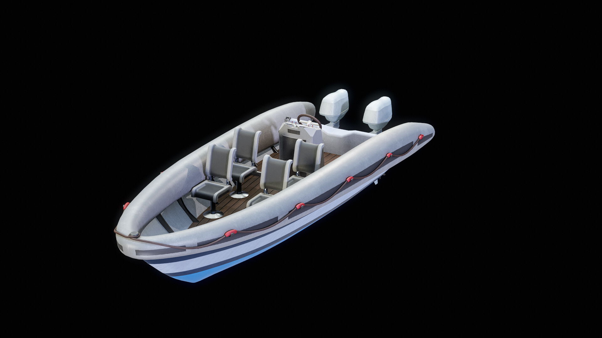 Coastal Guard Inflatable Boat PBR - 3D Model by Locus Models