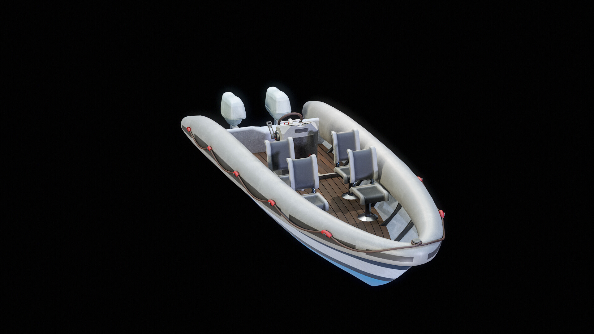 Coastal Guard Inflatable Boat PBR - 3D Model by Locus Models