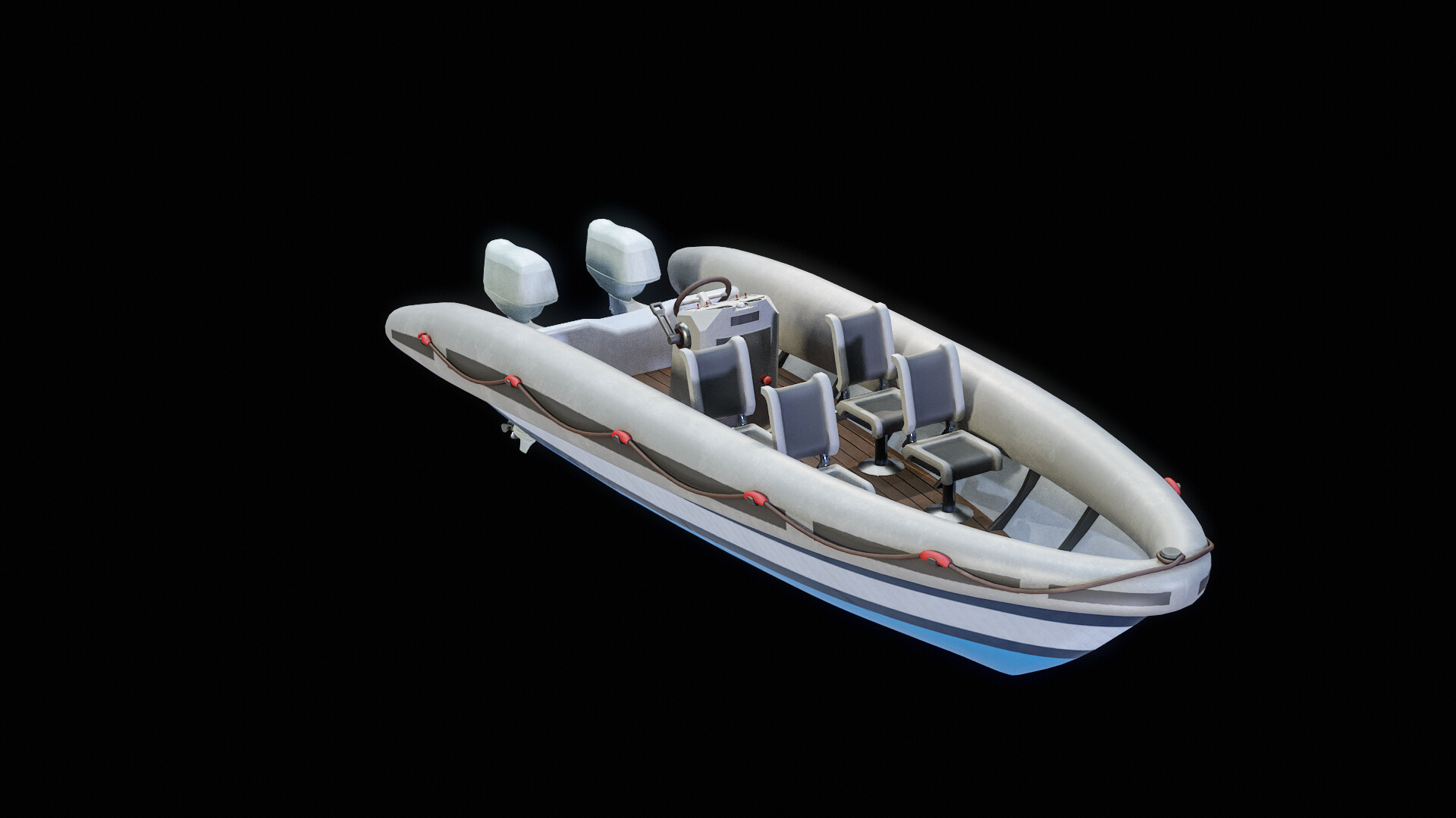 Coastal Guard Inflatable Boat PBR - 3D Model by Locus Models