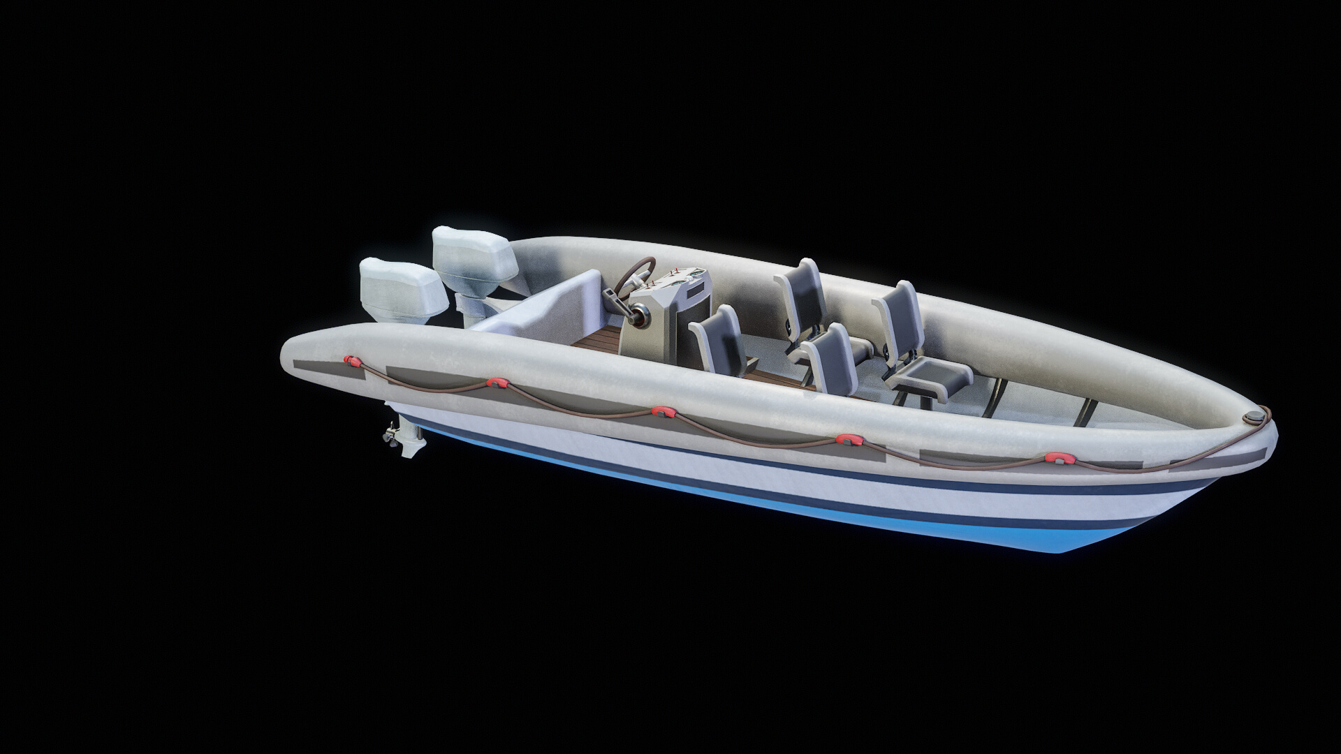Coastal Guard Inflatable Boat PBR - 3D Model by Locus Models