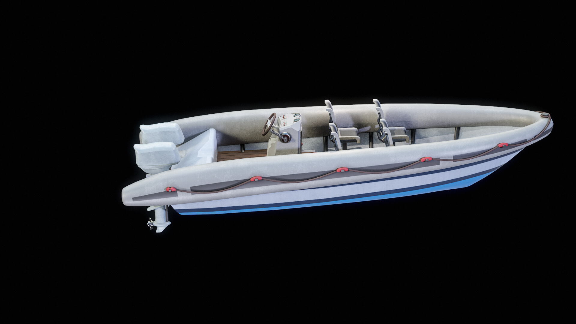 Coastal Guard Inflatable Boat PBR - 3D Model by Locus Models