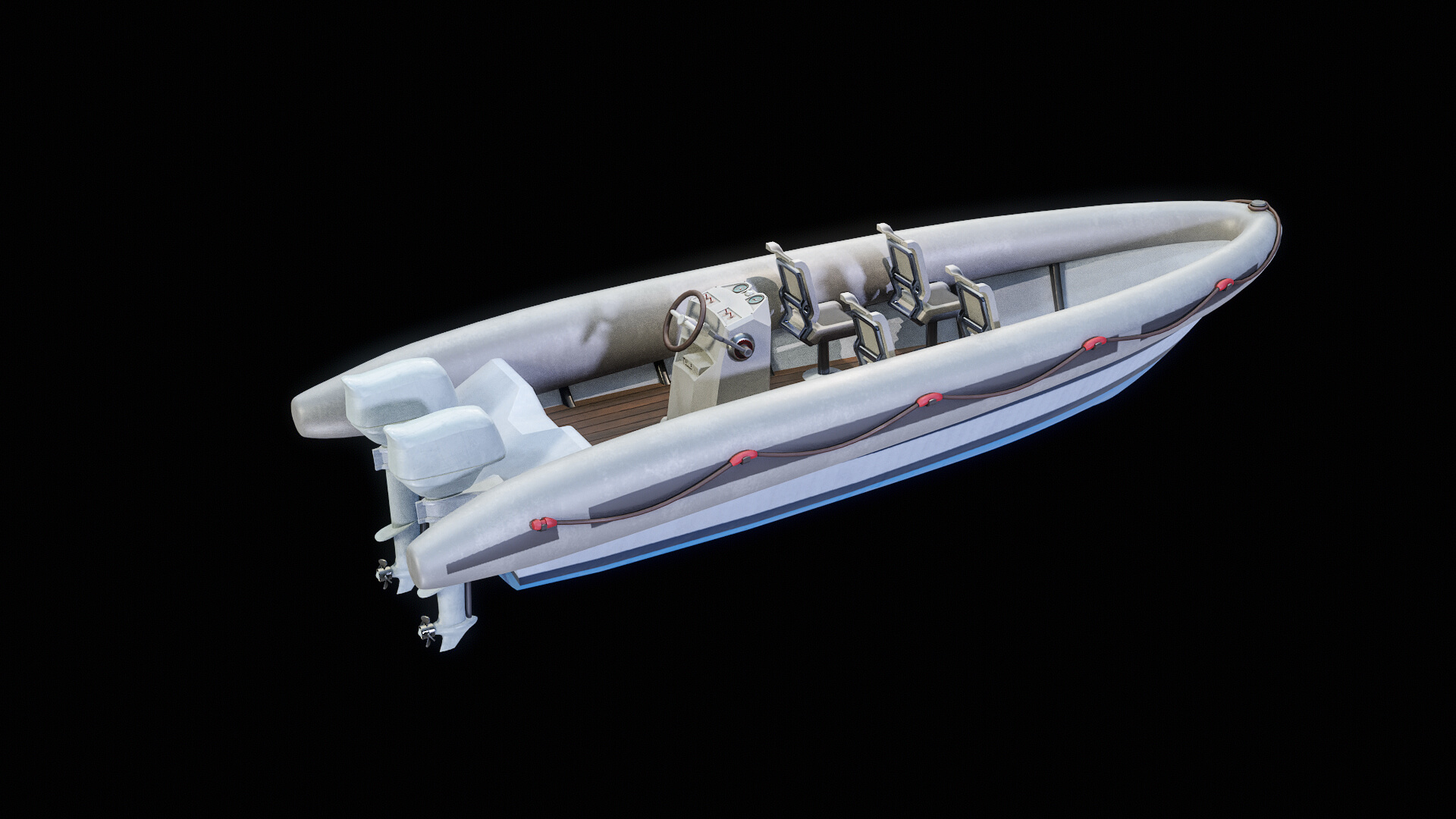 Coastal Guard Inflatable Boat PBR - 3D Model by Locus Models