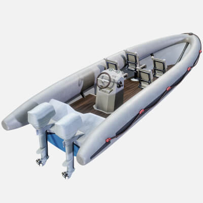 Coastal Guard Inflatable Boat PBR - 3D Model by Locus Models