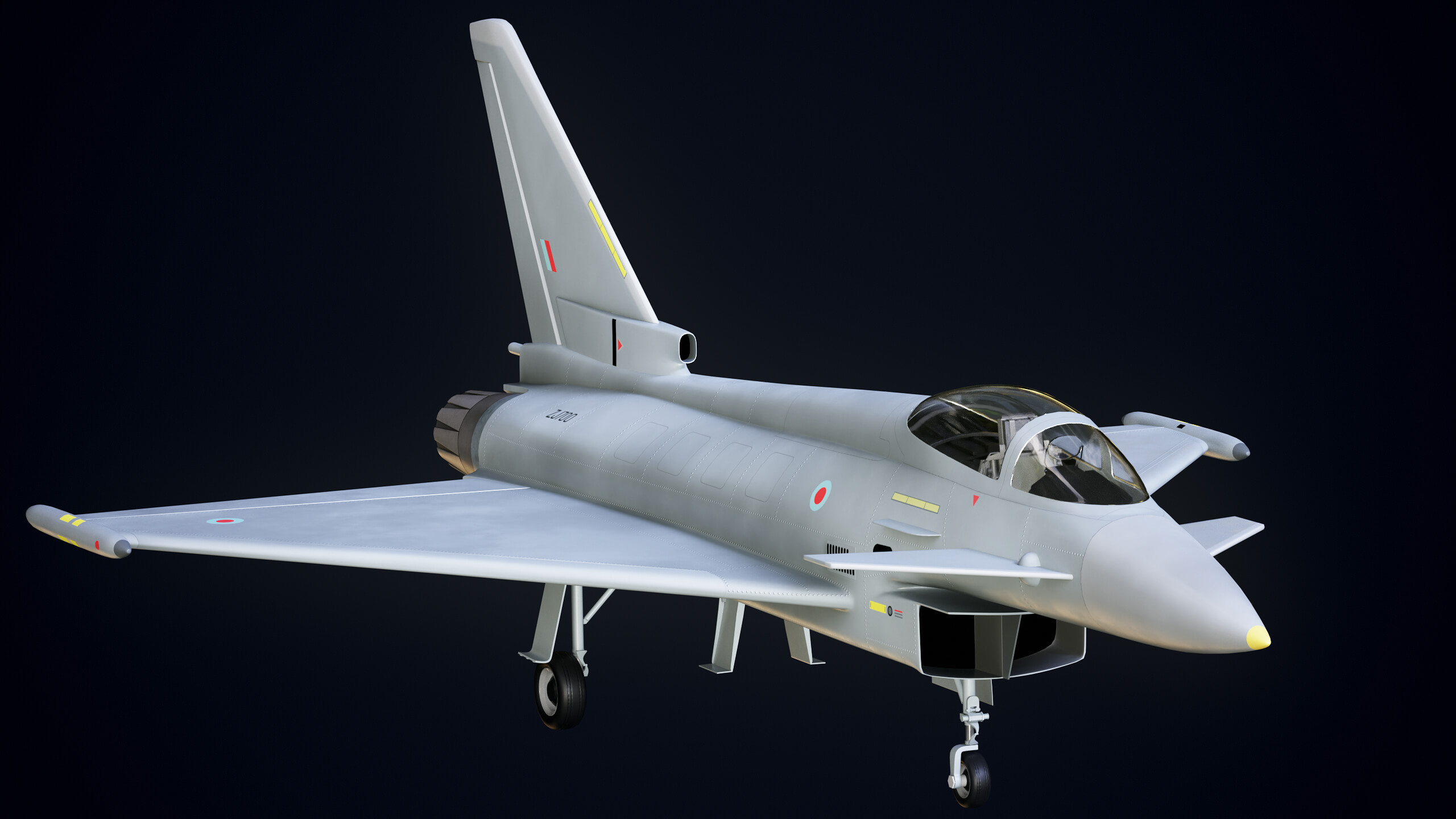 Eurofighter Typhoon Military Jet Plane With The Cockpit Pbr - 3D Model ...