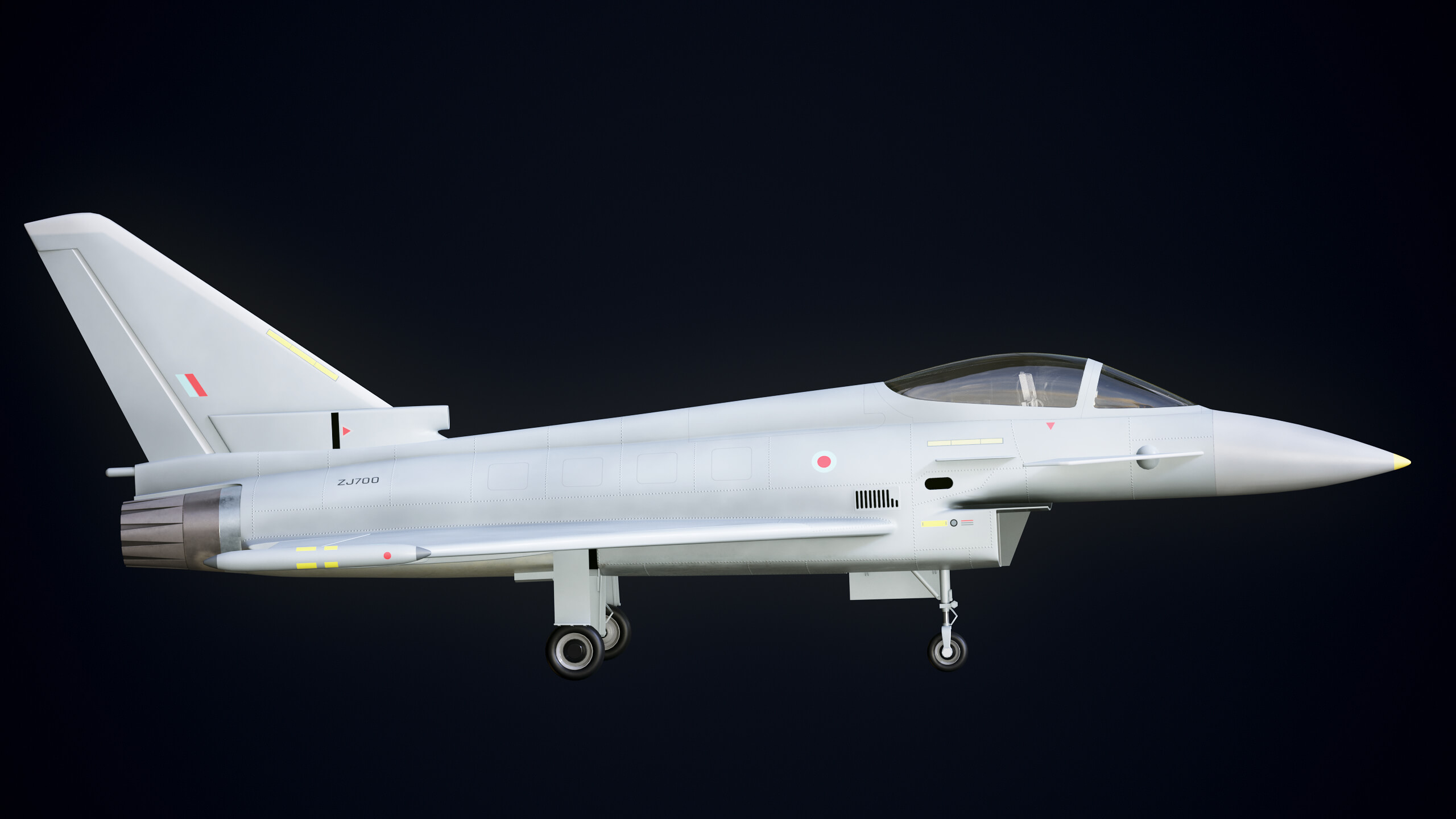 Eurofighter Typhoon Military Jet Plane With The Cockpit Pbr - 3D Model ...