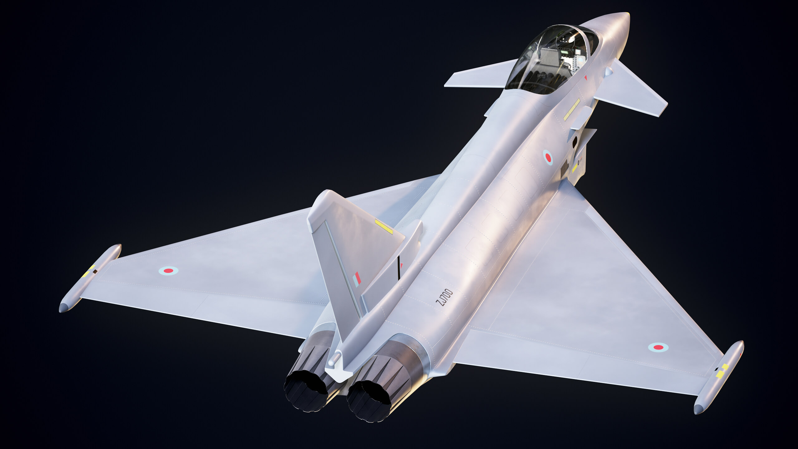 Eurofighter Typhoon Military Jet Plane With The Cockpit Pbr - 3D Model ...