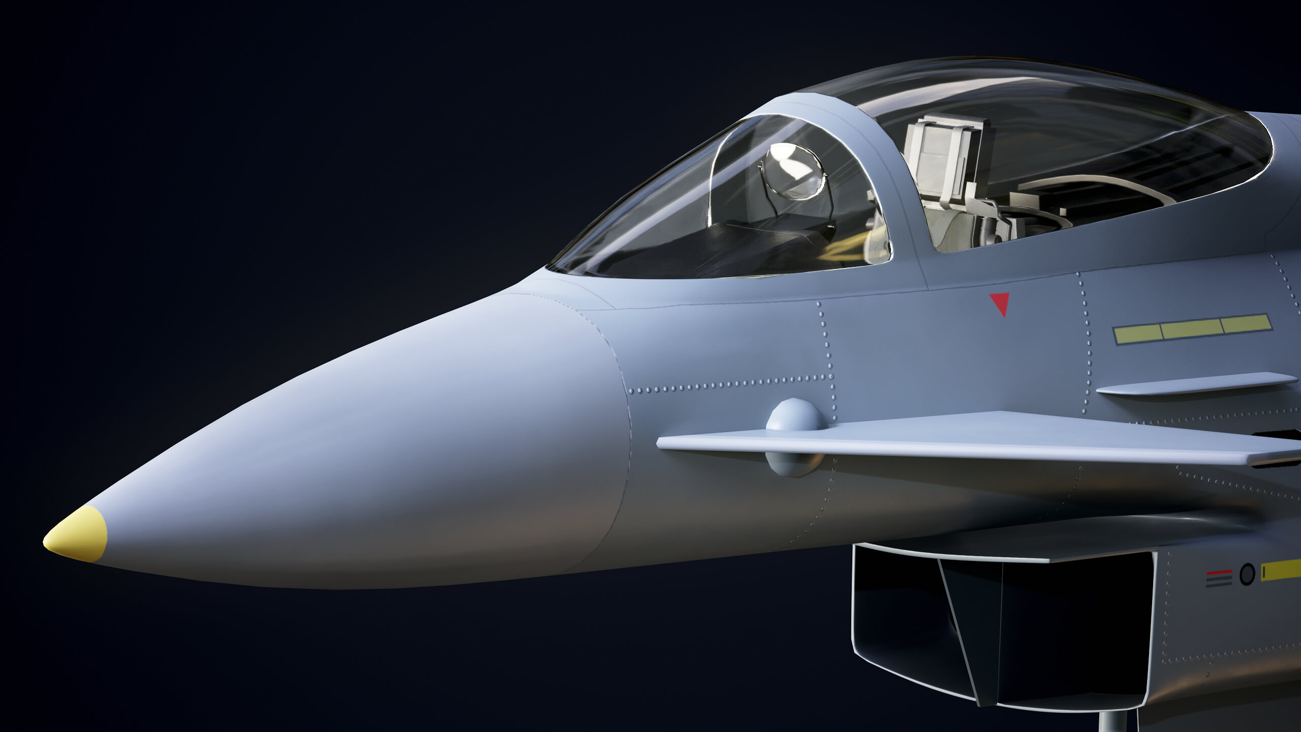 Eurofighter Typhoon Military Jet Plane With The Cockpit Pbr - 3D Model ...