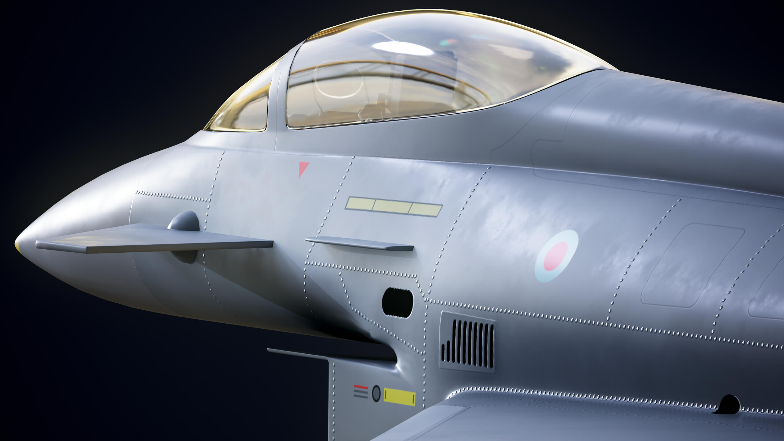 Eurofighter Typhoon Military Jet Plane With The Cockpit Pbr - 3D Model ...