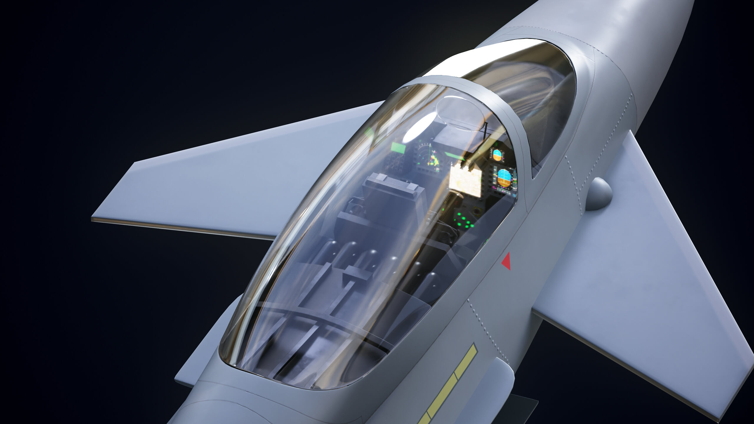 Eurofighter Typhoon Military Jet Plane With The Cockpit Pbr - 3D Model ...