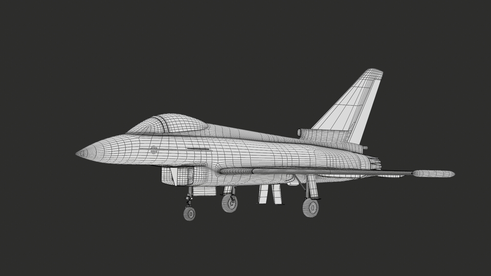 Eurofighter Typhoon Military Jet Plane With The Cockpit Pbr - 3D Model ...
