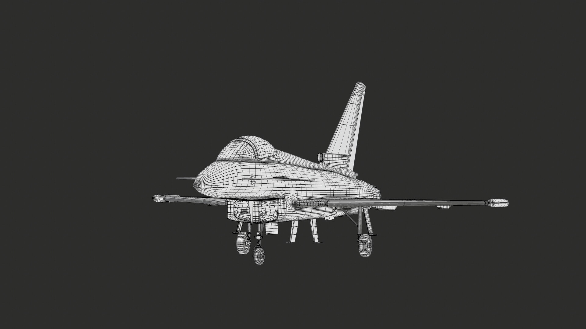 Eurofighter Typhoon Military Jet Plane With The Cockpit Pbr - 3D Model ...