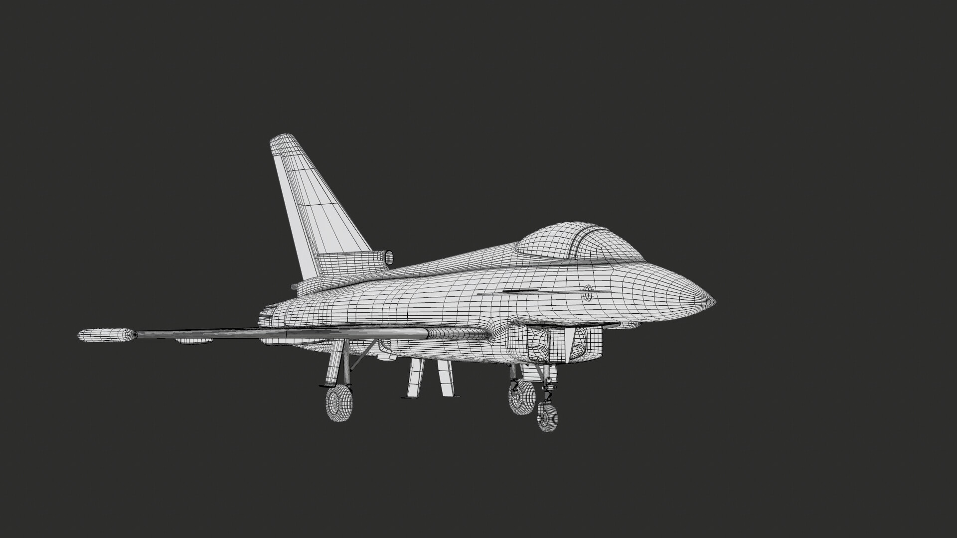 Eurofighter Typhoon Military Jet Plane With The Cockpit Pbr - 3D Model ...
