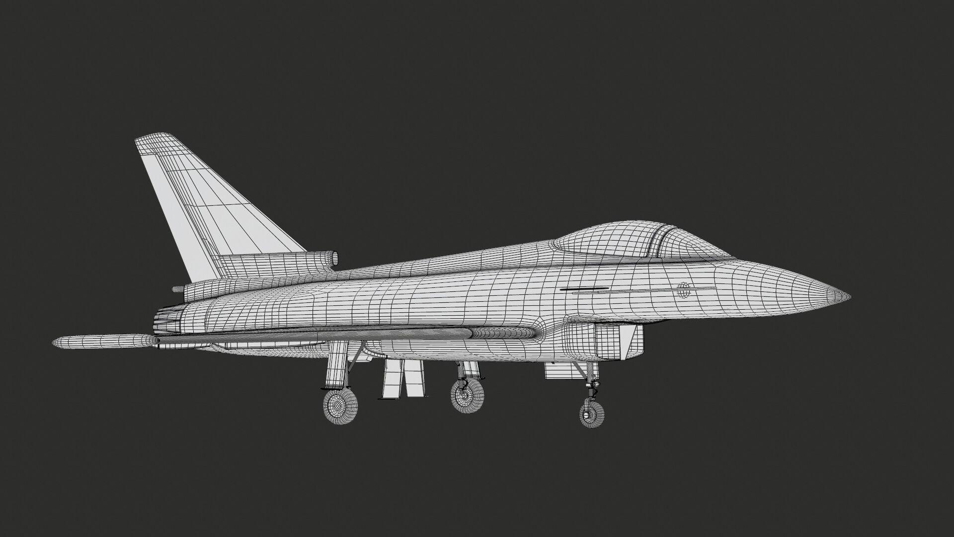 Eurofighter Typhoon Military Jet Plane With The Cockpit Pbr - 3D Model ...