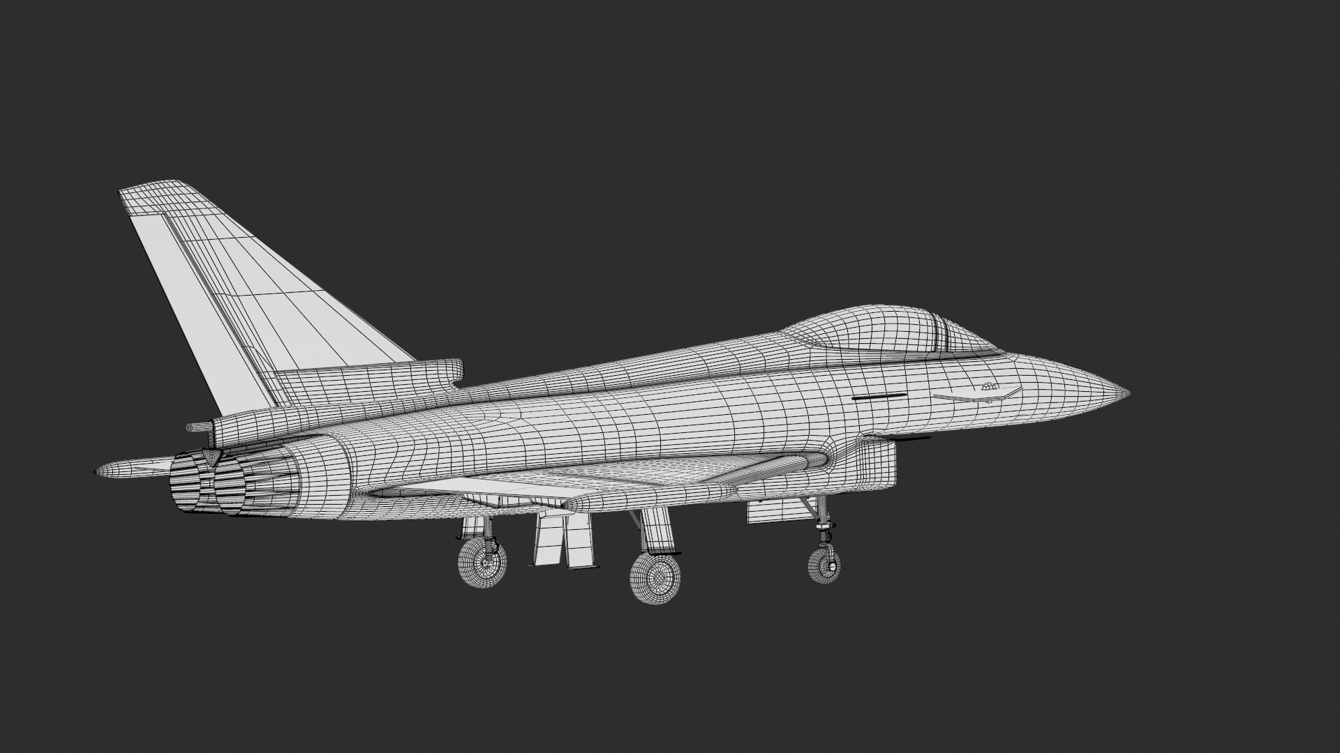 Eurofighter Typhoon Military Jet Plane With The Cockpit Pbr - 3D Model ...