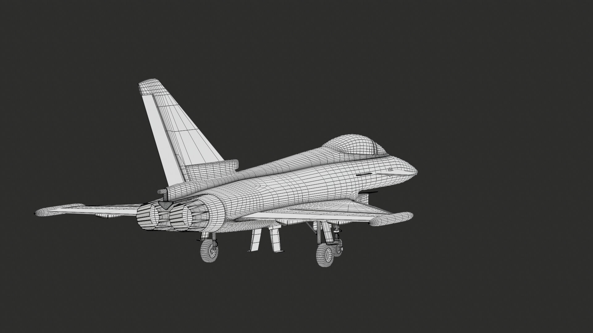 Eurofighter Typhoon Military Jet Plane With The Cockpit Pbr - 3D Model ...