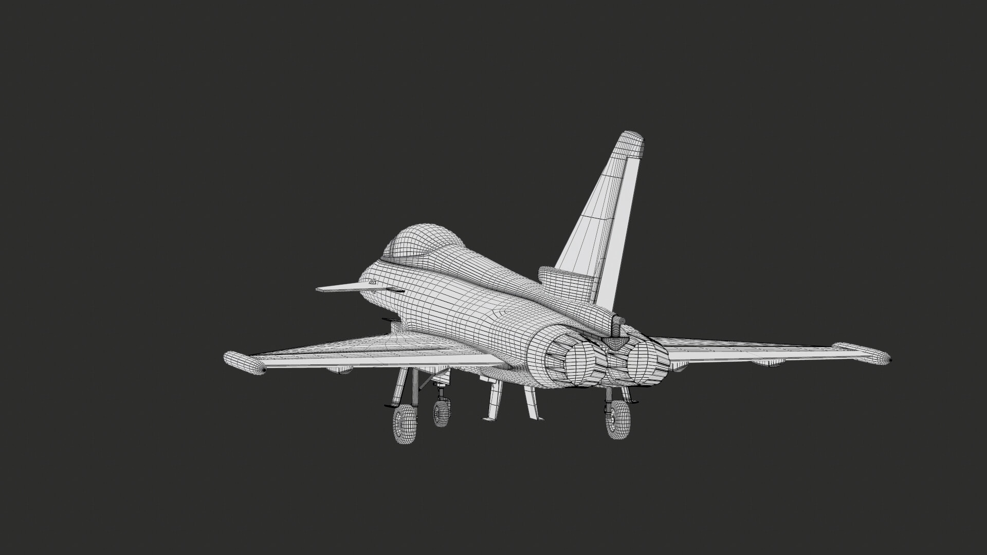 Eurofighter Typhoon Military Jet Plane With The Cockpit Pbr - 3D Model ...