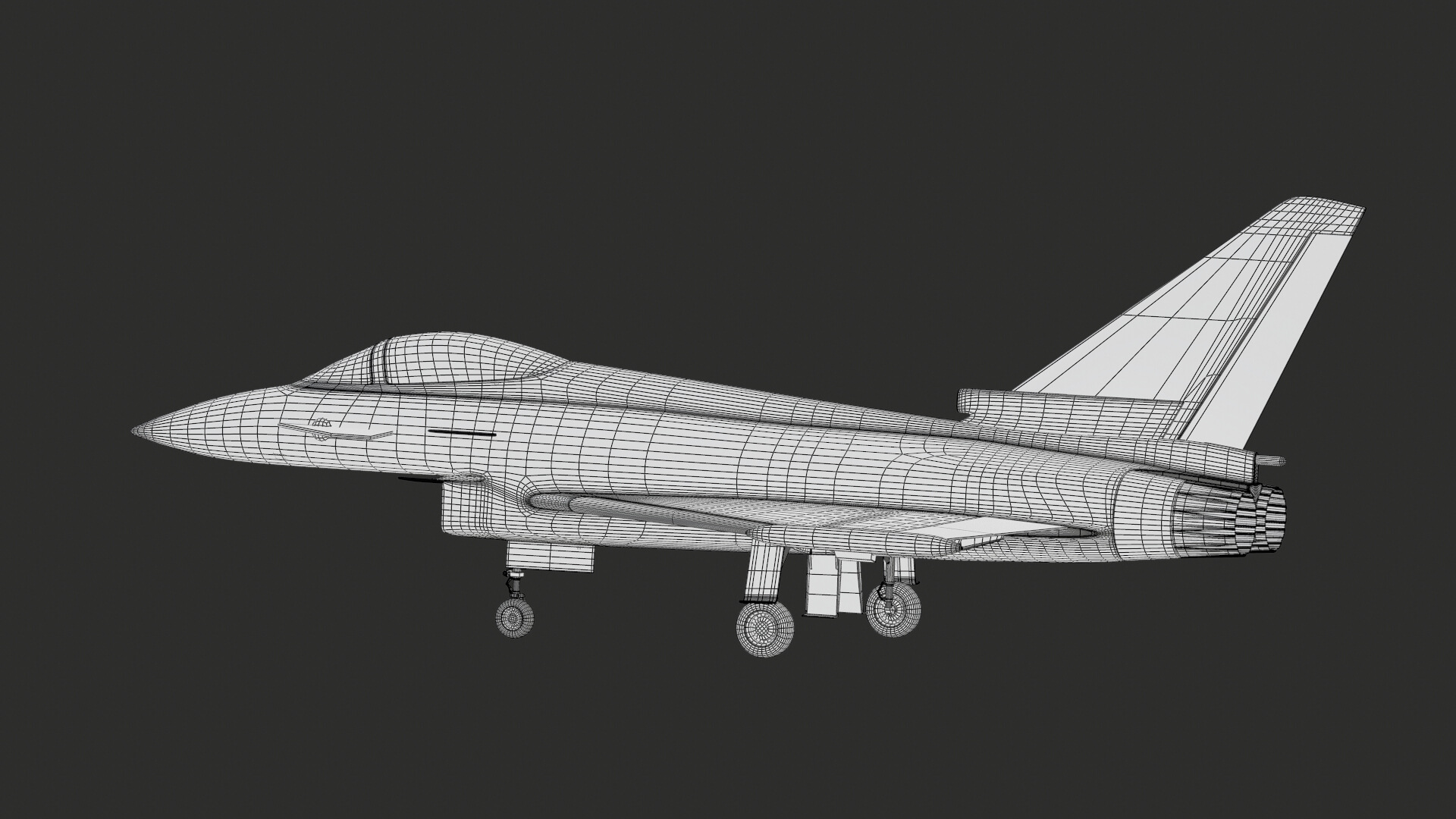 Eurofighter Typhoon Military Jet Plane With The Cockpit Pbr - 3D Model ...