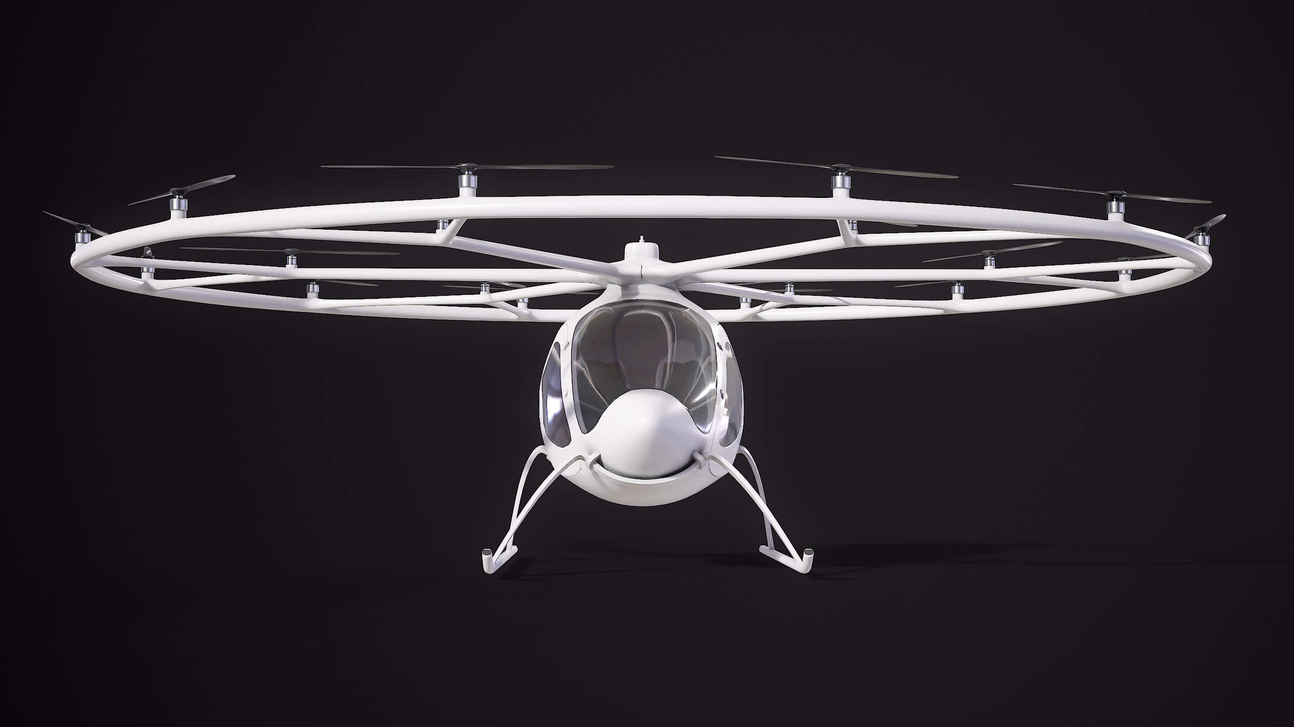 Evtol Flying Taxi Dubai White PBR - 3D Model by Locus Models