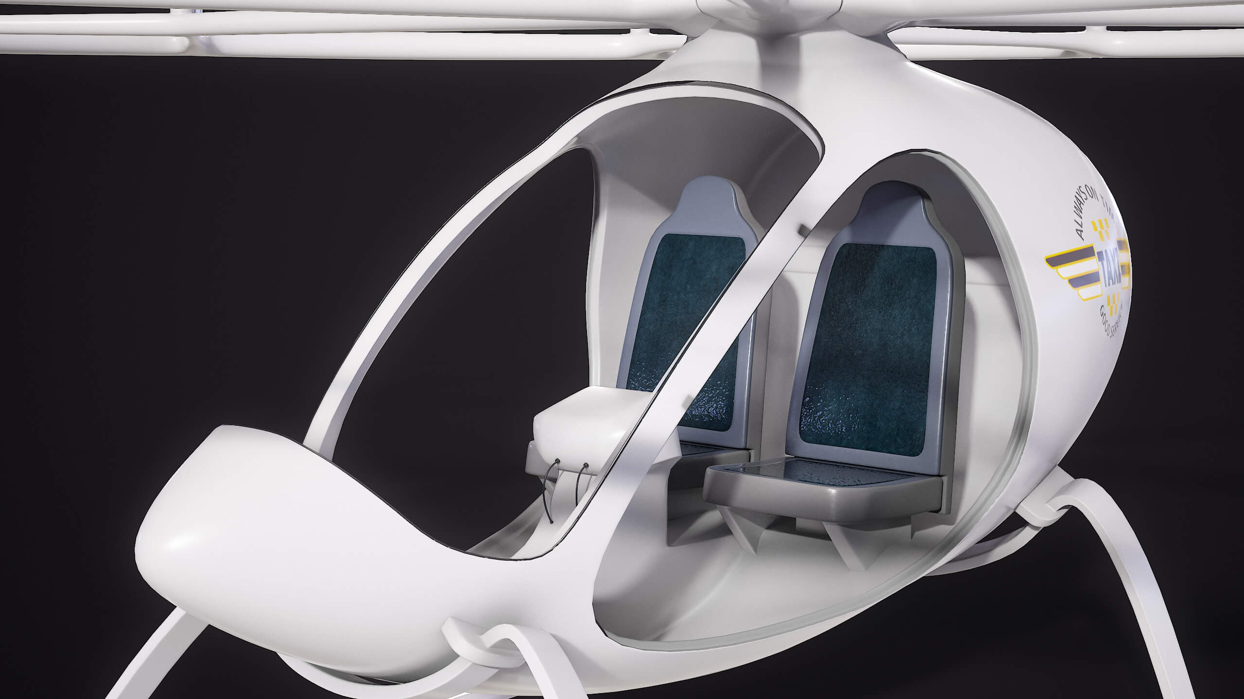 Evtol Flying Taxi Dubai White PBR - 3D Model by Locus Models