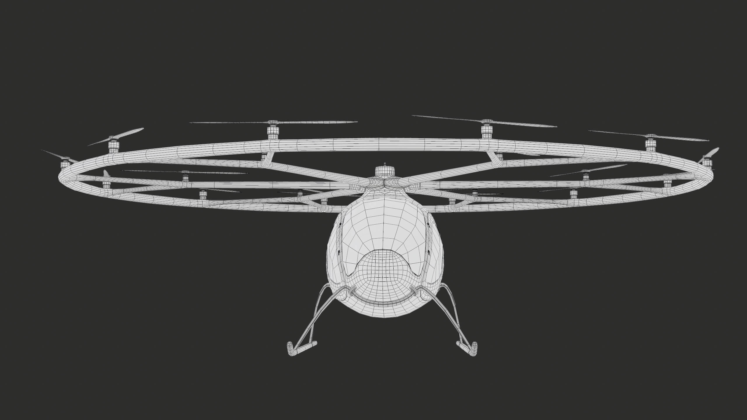 Evtol Flying Taxi Dubai White PBR - 3D Model by Locus Models
